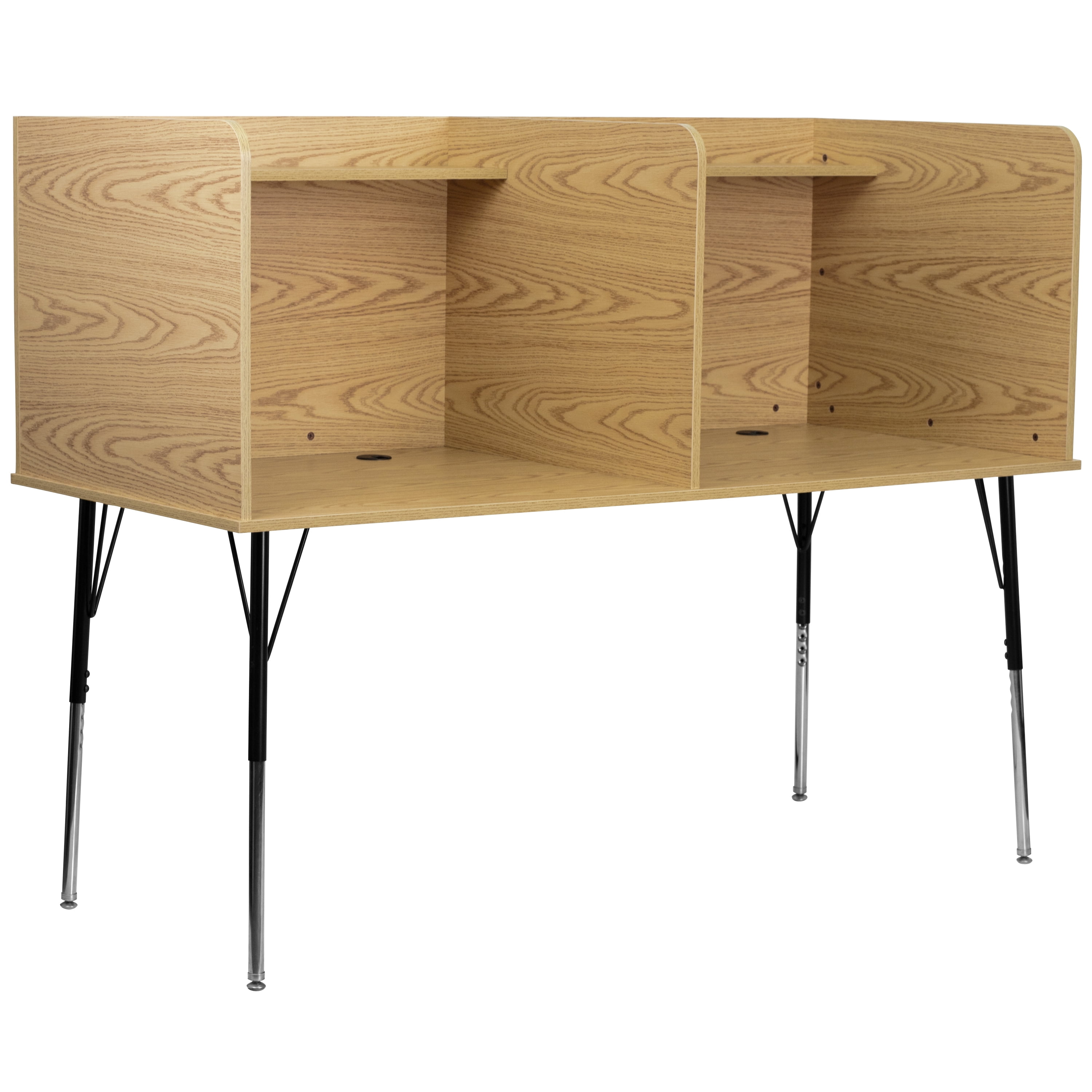 Flash Furniture Michael Stand-Alone Double Study Carrel with Top Shelf ...