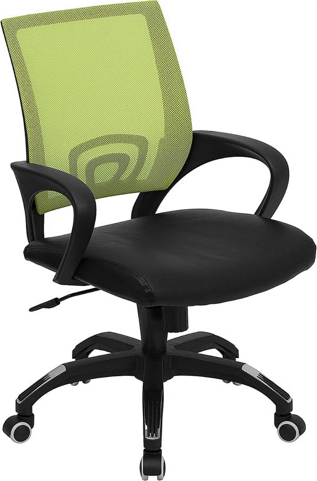 Flash Furniture Mid-Back Computer Chair with Black Leather Seat ...