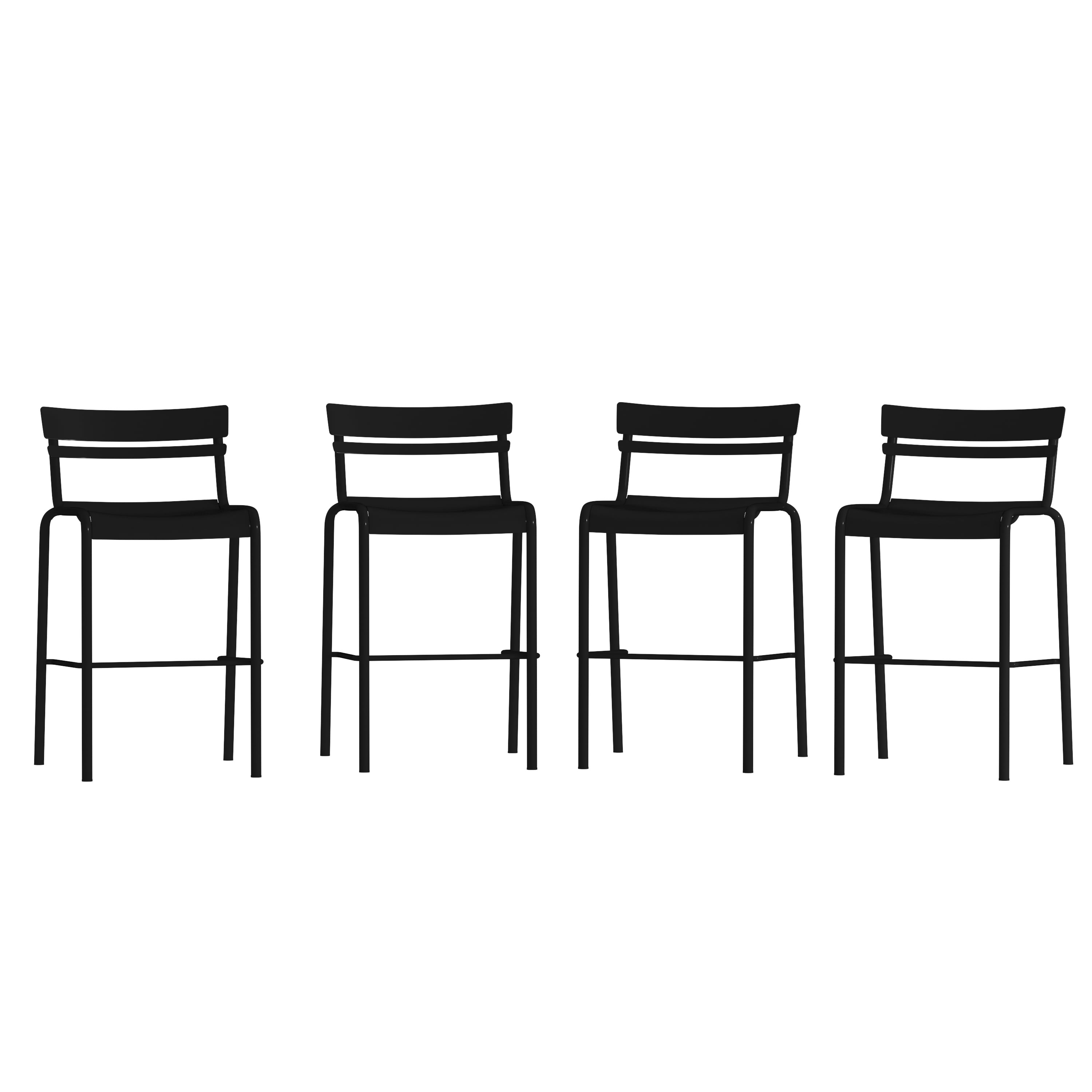 Flash Furniture Stacking Bar Height Stools, Black (Set of 4) - Walmart.com
