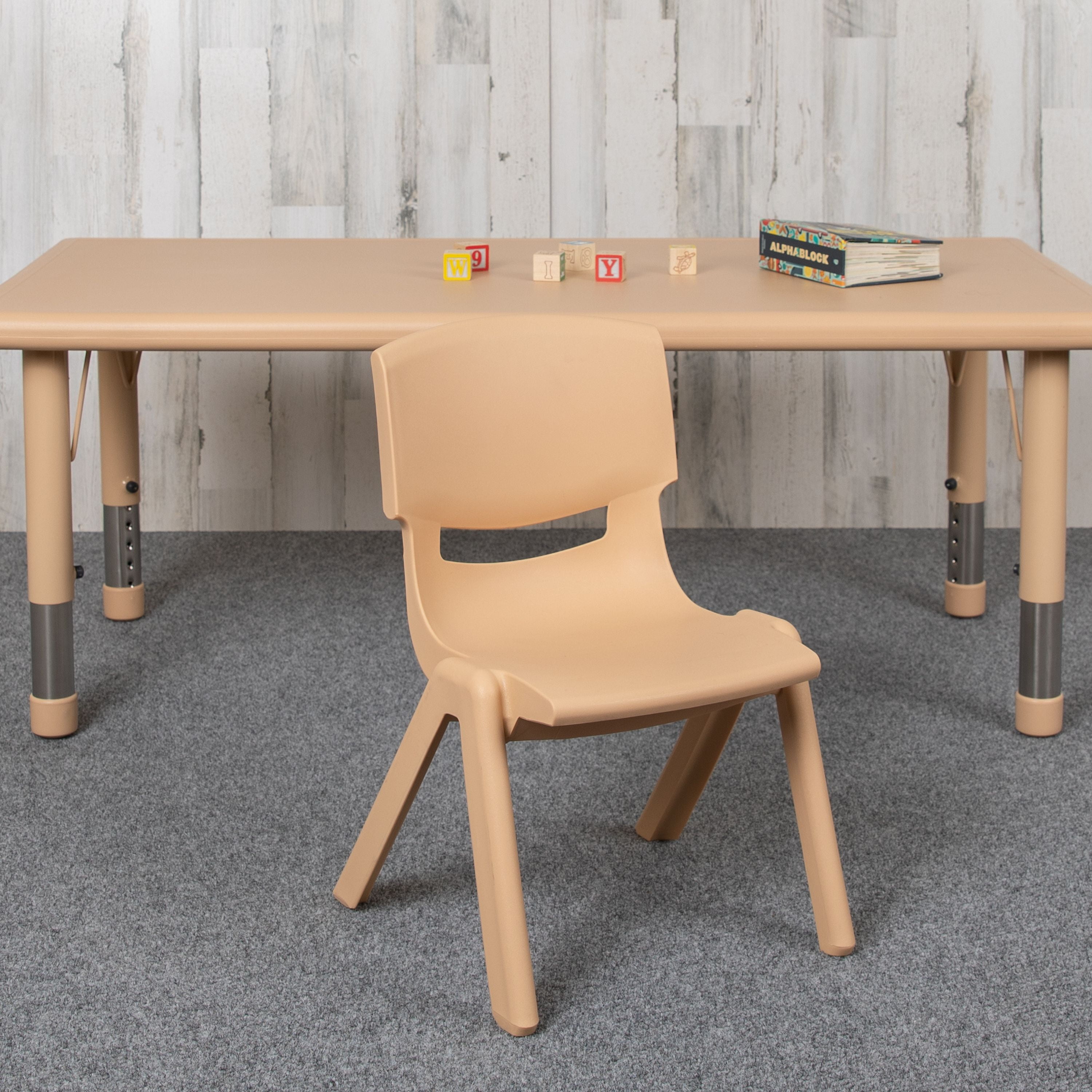 Flash Furniture Natural Plastic Stackable School Chair with 10.5" Seat ...