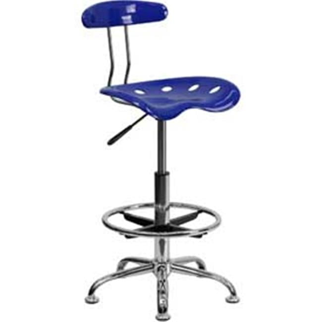 Flash Furniture Plastic Desk Stool with Back - Blue - Walmart.com