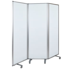 BizChair Transparent Acrylic Mobile Partition with Lockable Casters, 72 ...