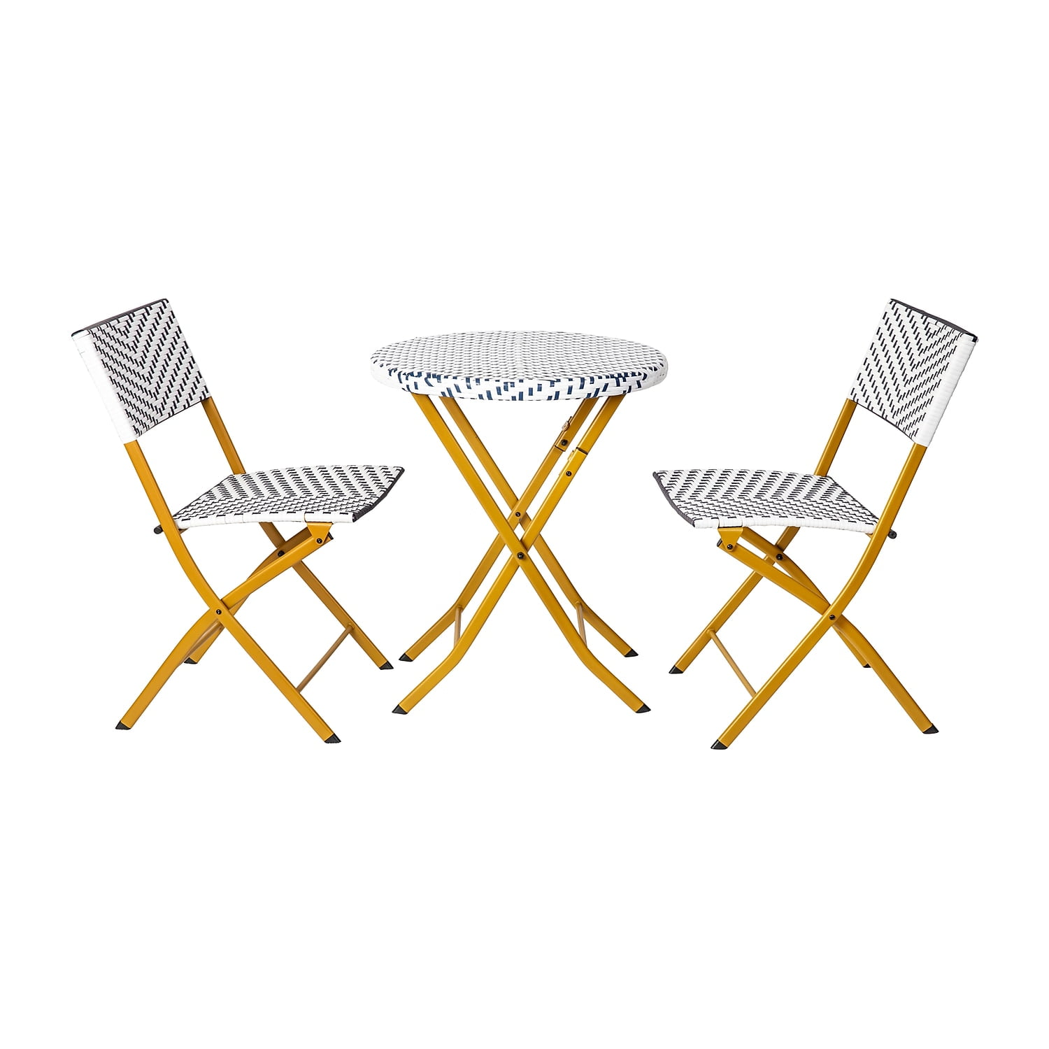 Flash Furniture Three Piece Commercial Grade Foldable Bistro Set ...