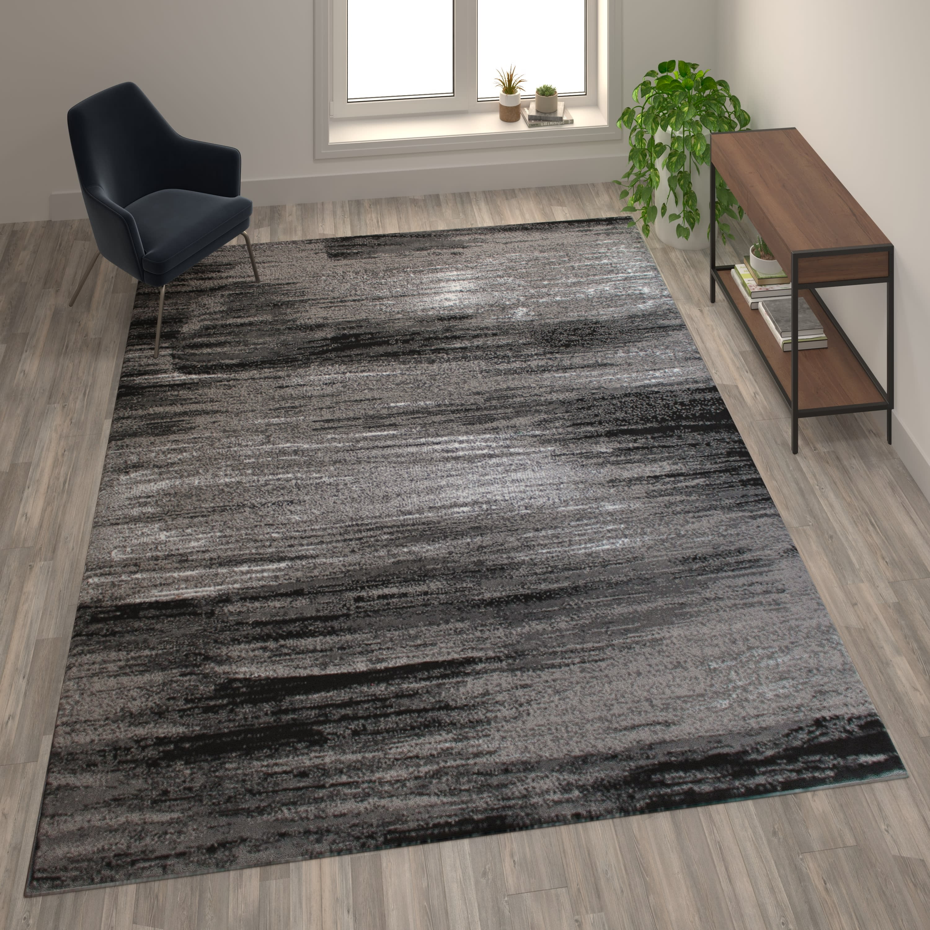 Flash Furniture Rylan Rectangular Contemporary Grey Area Rug, 6' x 9 ...
