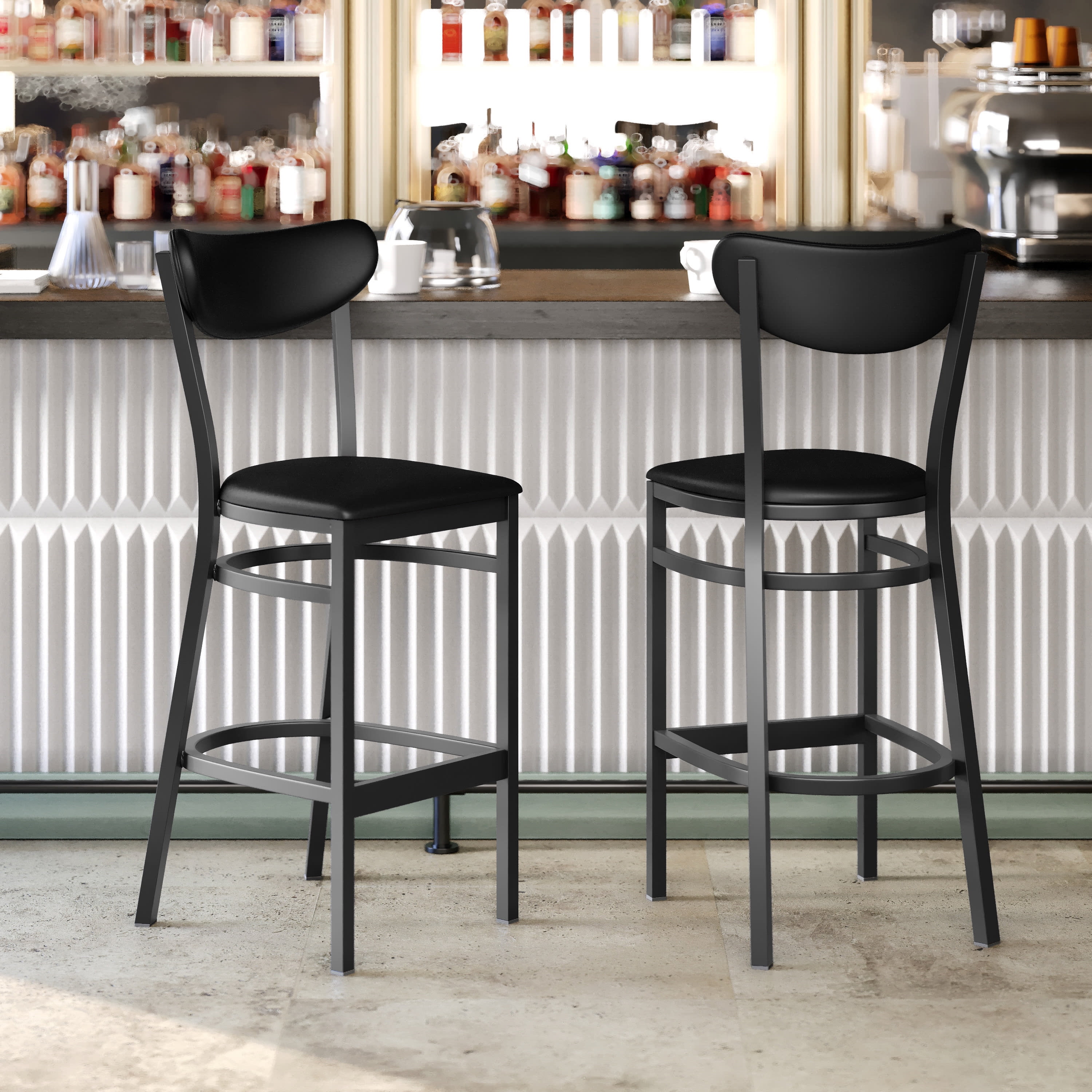 Flash Furniture Set of 2 Commercial Barstools with 500 LB. Capacity ...