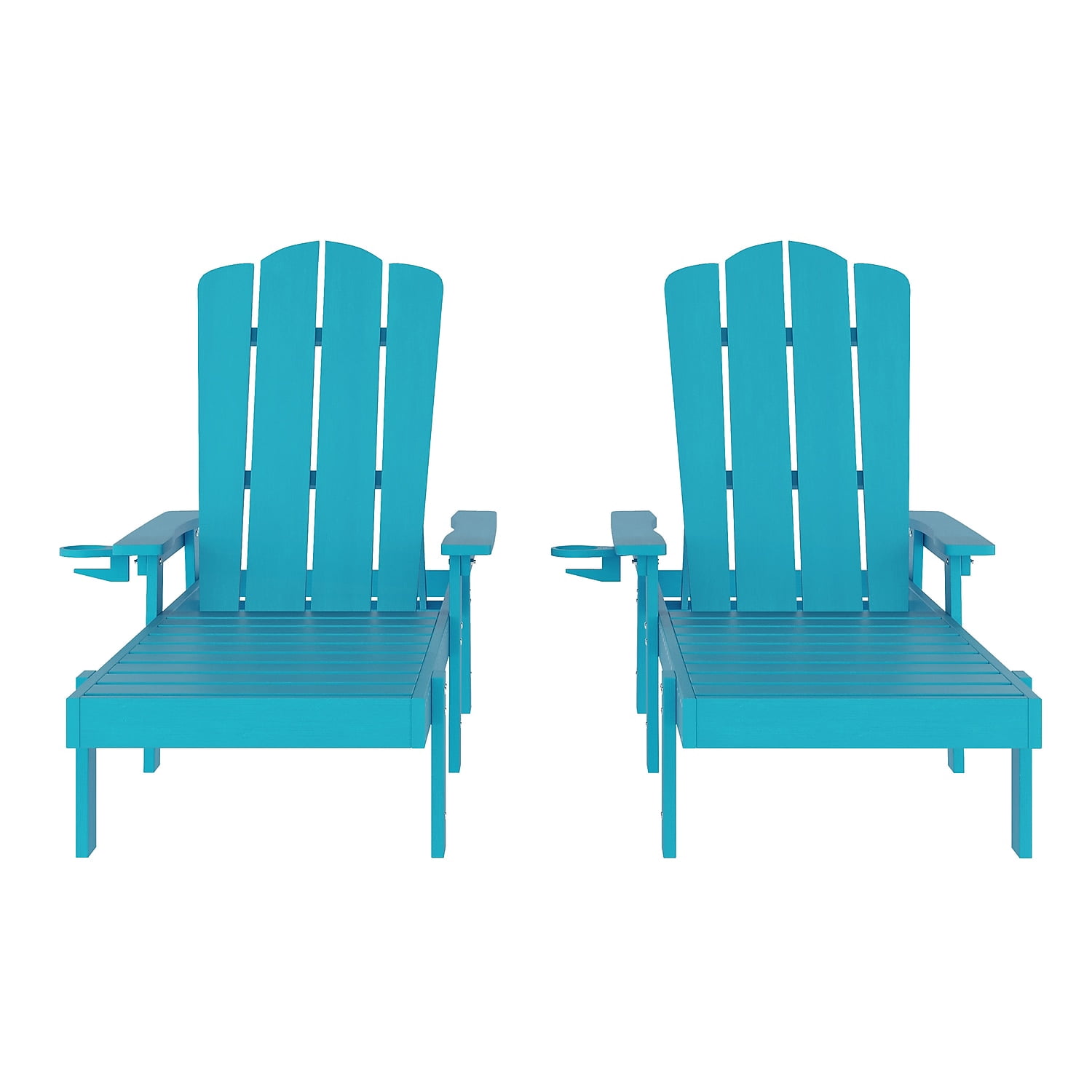 Flash Furniture Sonora Adjustable Adirondack Loungers with Cup Holders ...
