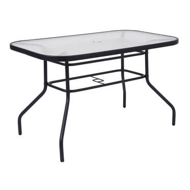 BaytoCare All-Weather 40-Inch Rectangular Outdoor Dining Table - Black ...