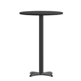 Flash Furniture Bar Height Table, 36'' Round Black Laminate Top, 30'' x ...