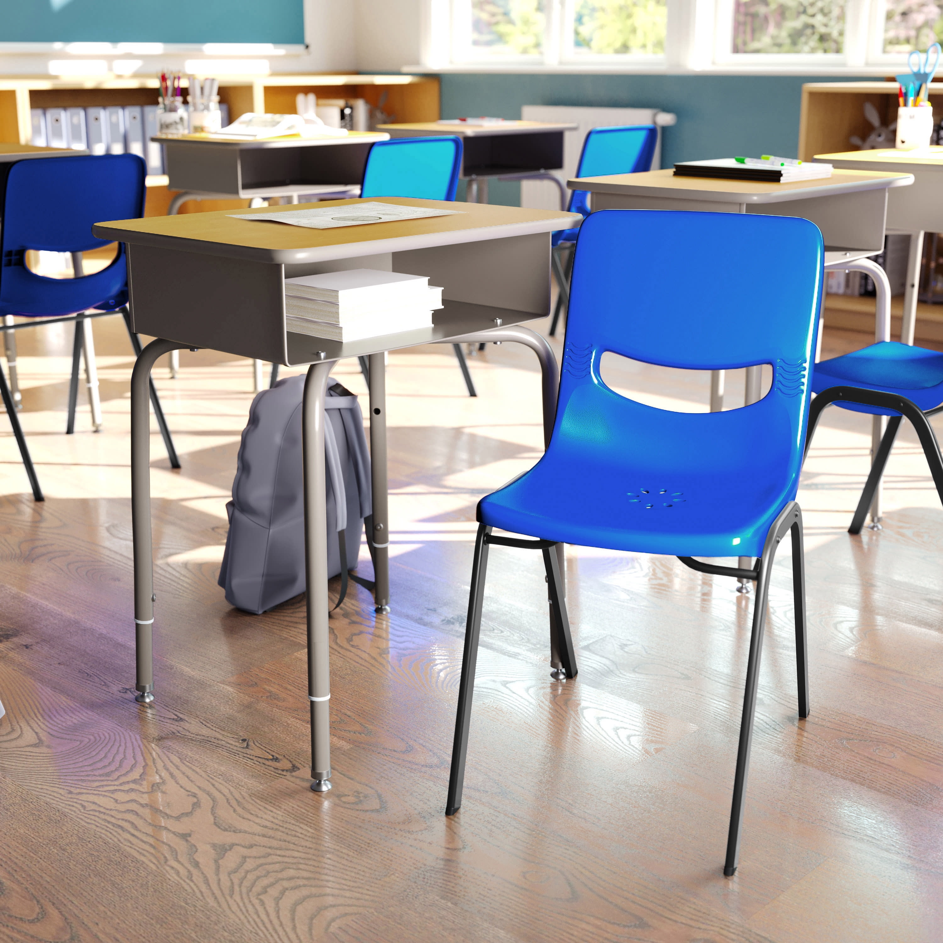 Flash Furniture HERCULES 24"W Student Desk with Classroom Stack Chair ...