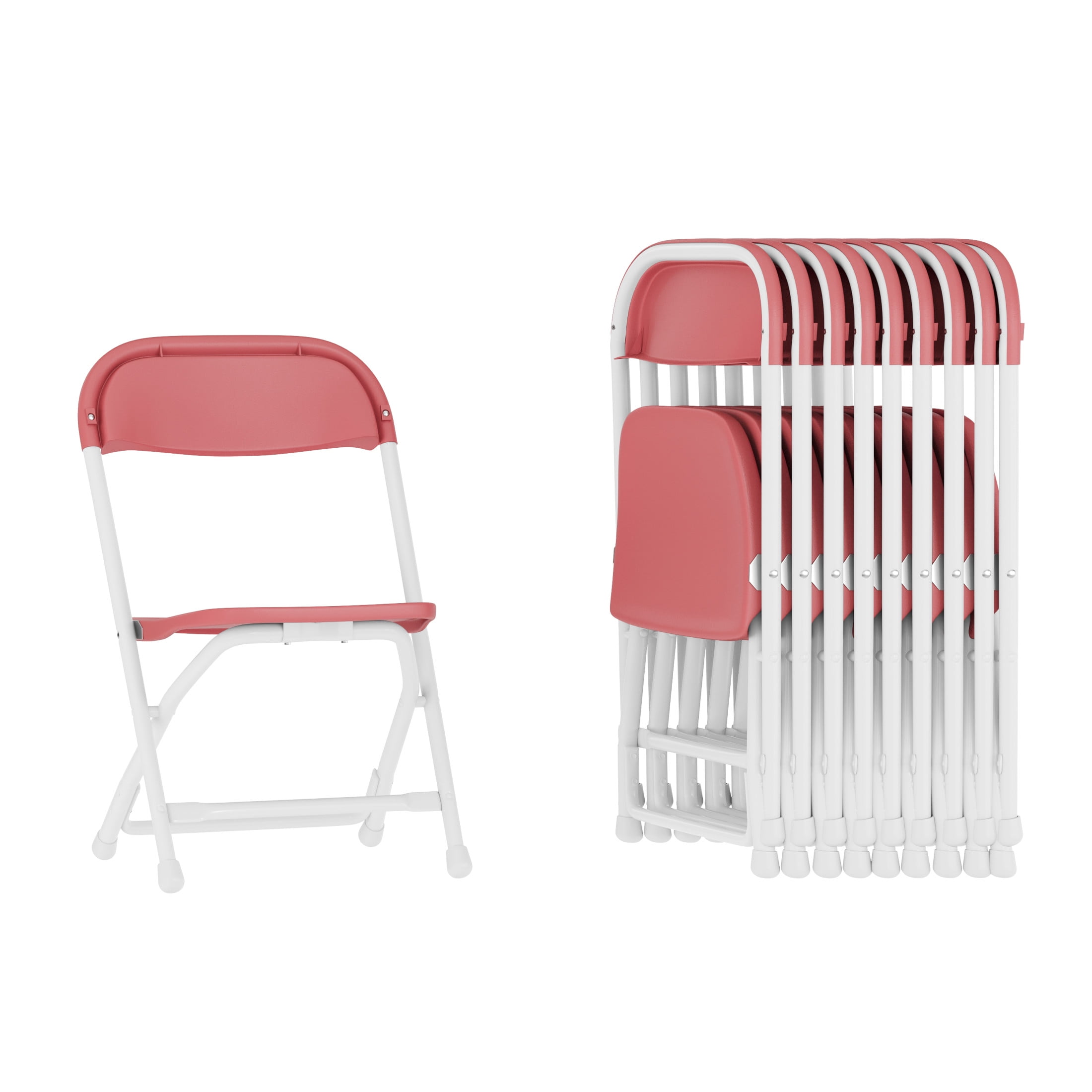 Flash Furniture 10 Pack Kids Burgundy Plastic Folding Chair - Walmart.com
