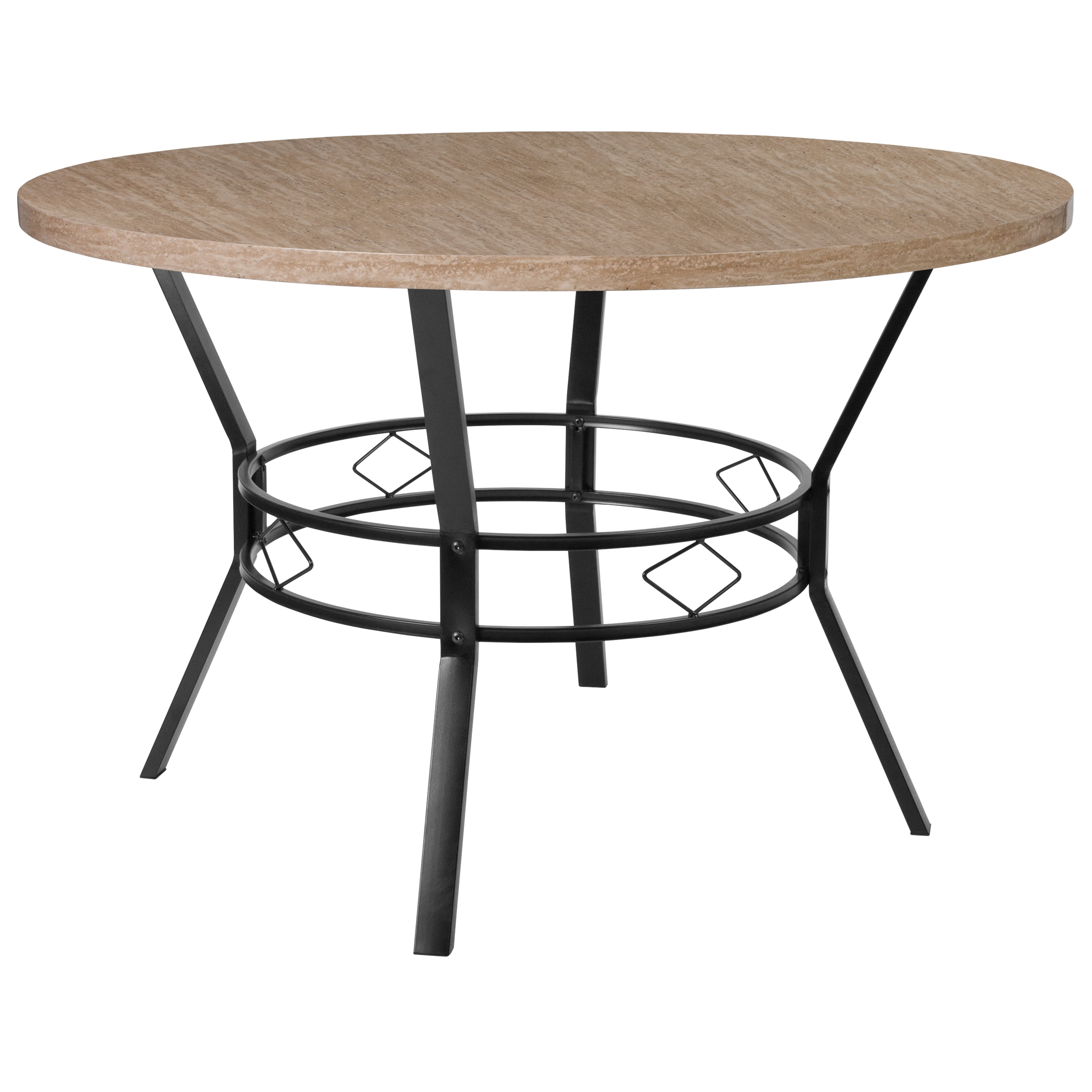 Flash Furniture Tremont 47" Round Dining Table in Bleached Sandstone ...