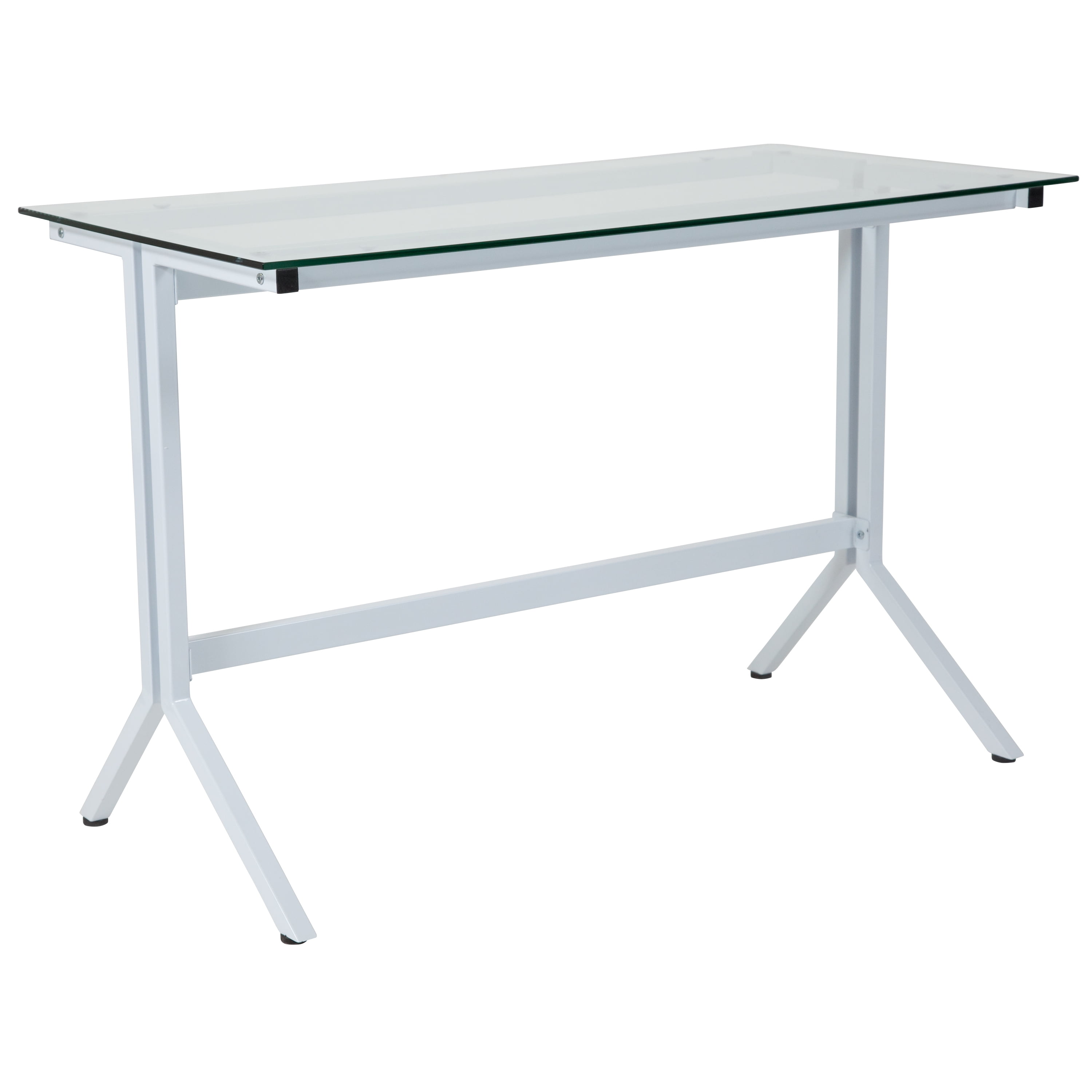 Flash Furniture Winfield Collection Glass Computer Desk with White ...