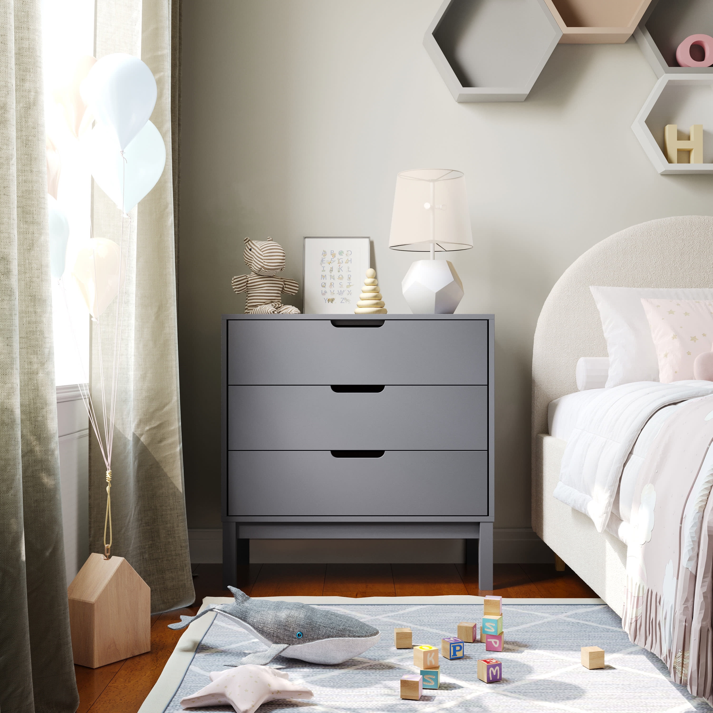 Flash Furniture Wooden 3-Drawer Dresser for Bedroom, Chest of Drawers ...