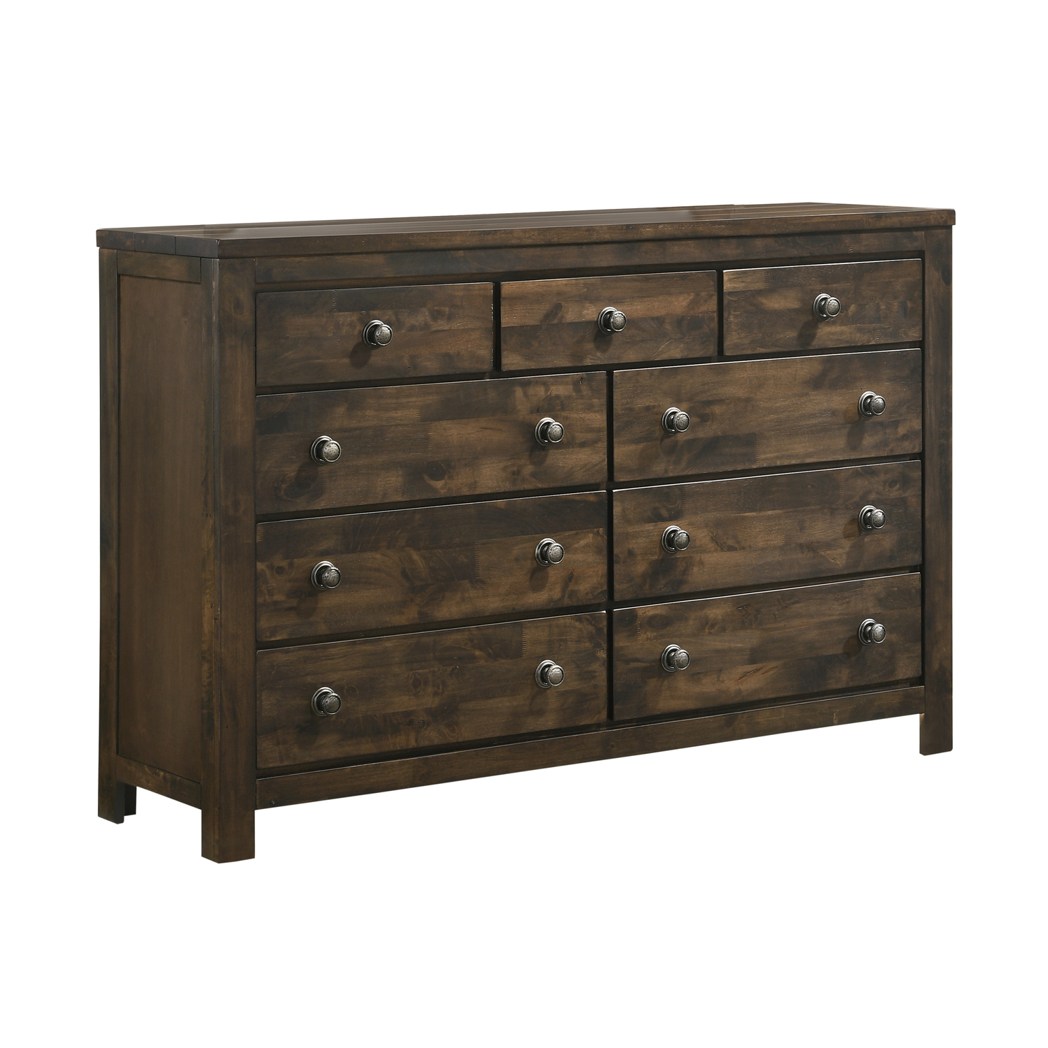 Benjara Wooden Dresser with 9 Spacious Storage Drawers, Gray - Walmart.com