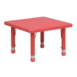 Flash Furniture Wren 24'' Square Red Plastic Height Adjustable Activity ...