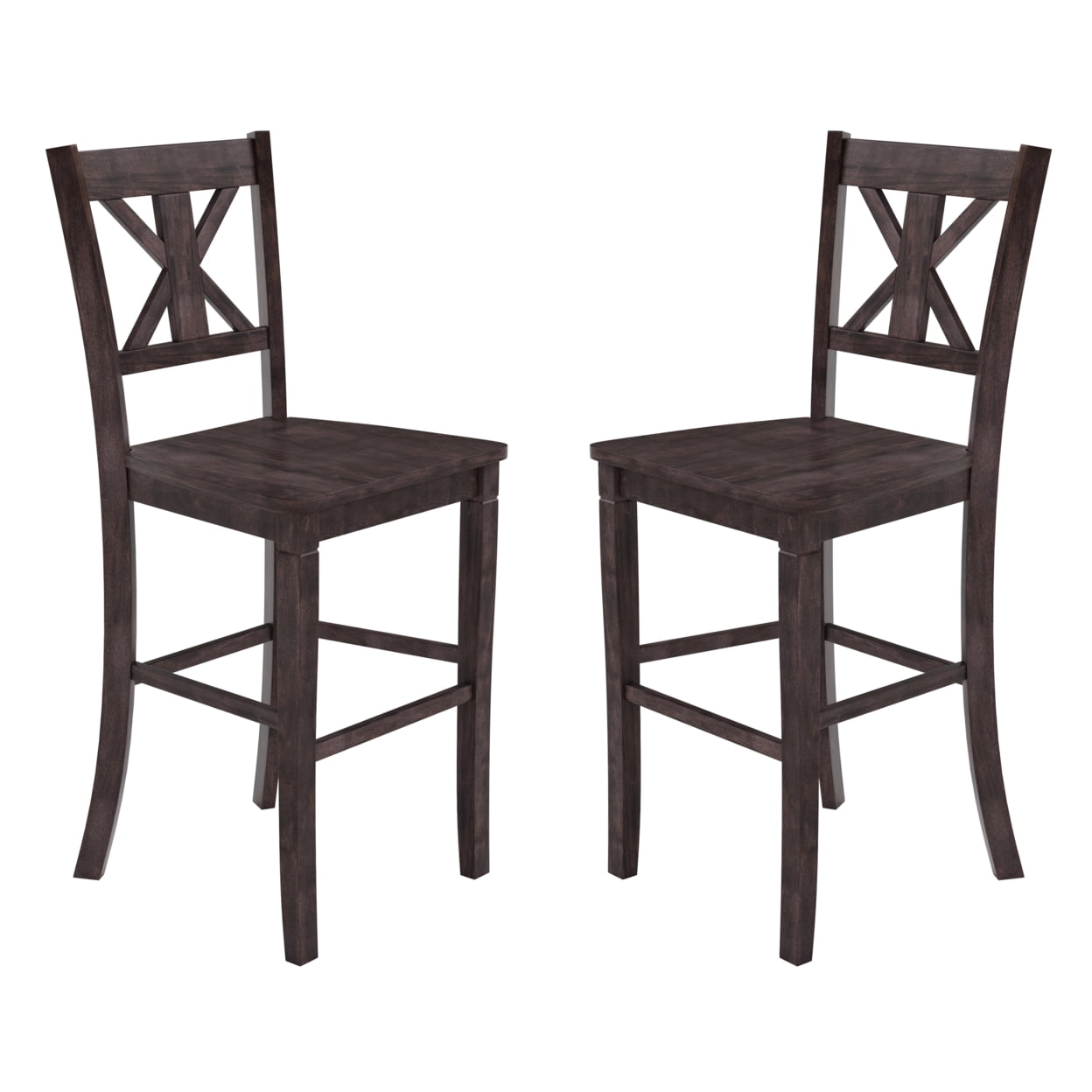 Flash Furniture X Design Wood Back Bar Stools, Rustic Gray (Set of 2 ...