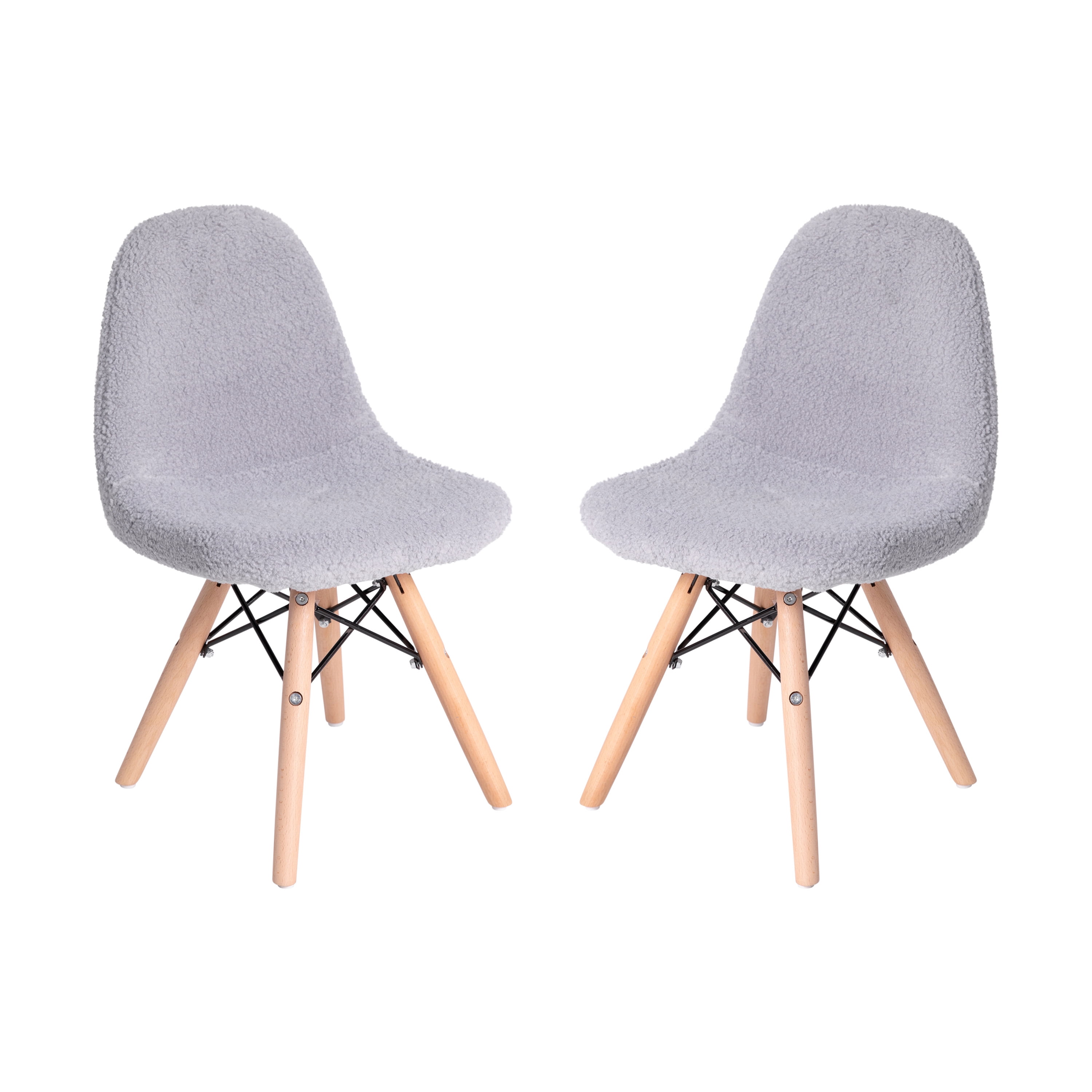 Flash Furniture Zula Kids Furry Chairs, Gray, Set of 2 - Walmart.com