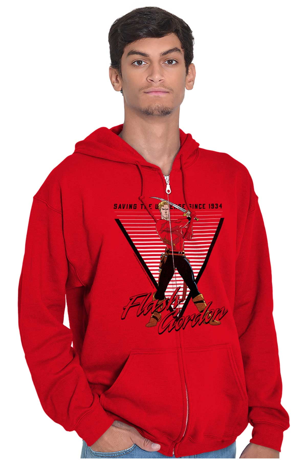 Flash Gordon Comic Strip Superhero Unisex Plus Size Zip Hoodie Brisco ...