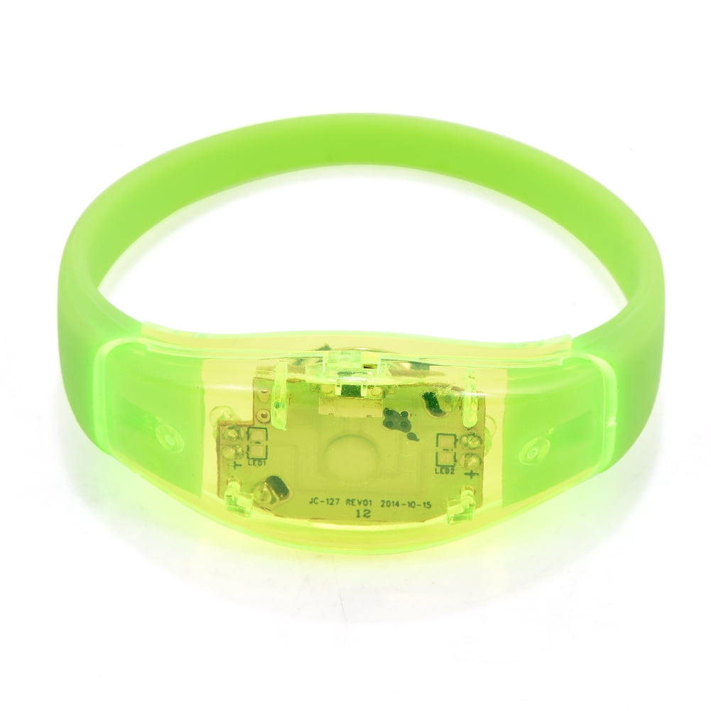 Flash LED Light Party Concert Show Silicone Bracelet Bangle Wristband ...