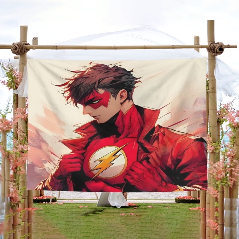 Flash Man pattern wall hanging 50*60 inches high-quality peach skin ...