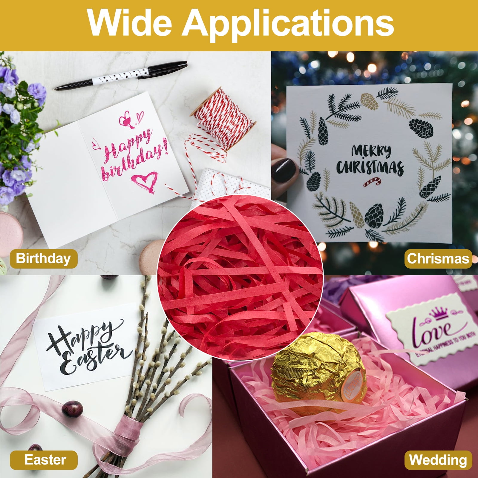 Flash Paper Silk Paper, 100G Coconut Fiber Gift Filler Paper Fragmented ...