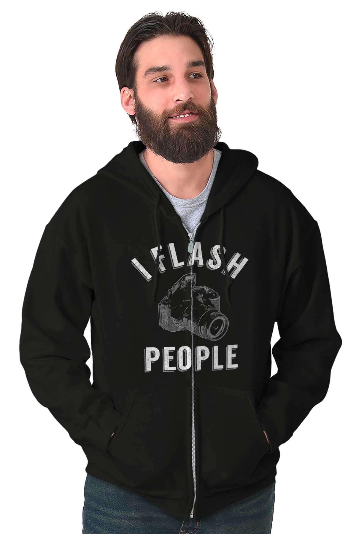 Flash People Photography Funny Saying Zip Up Hoodie Men's Women's ...