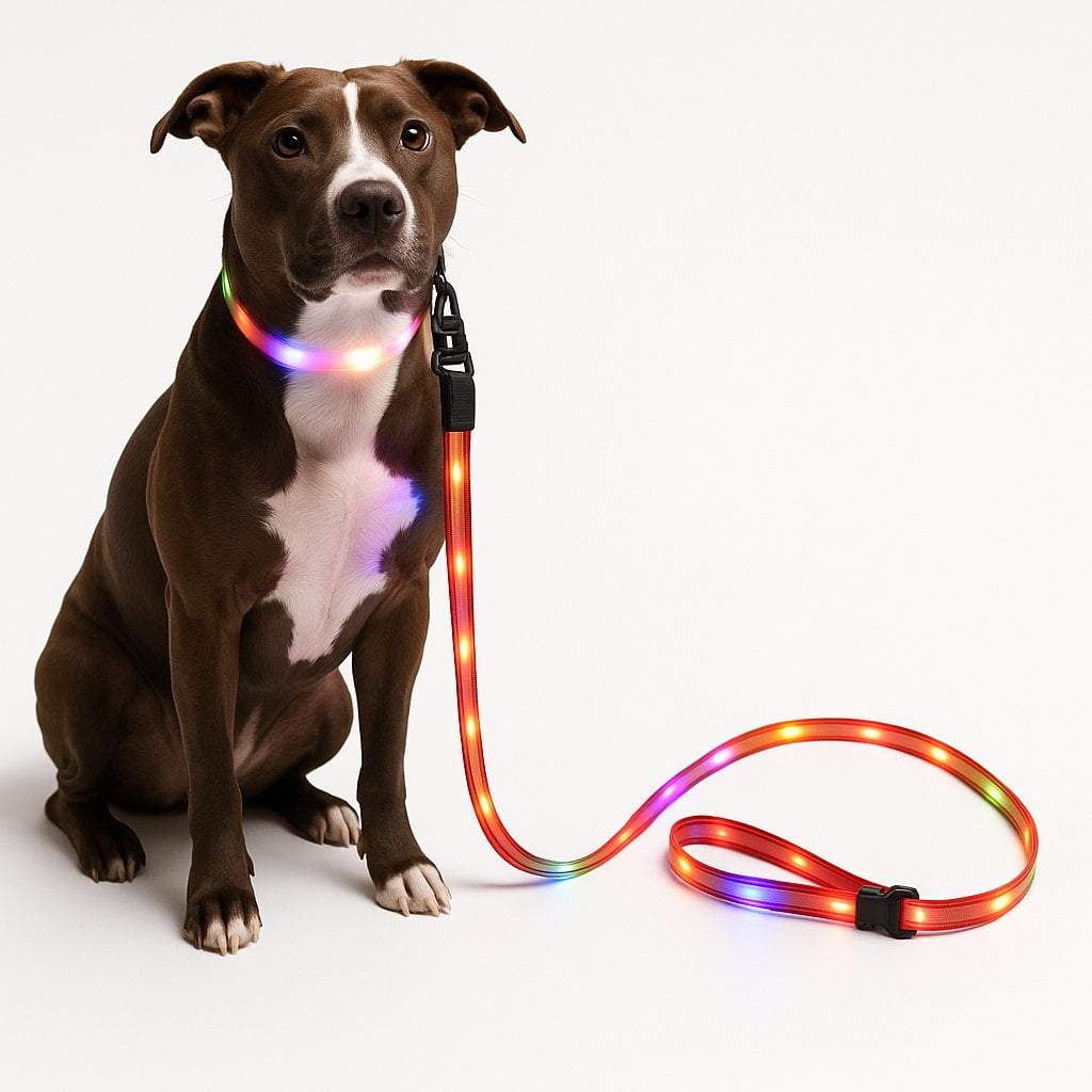 Flash Pet Led Dog Leash Safety Light with Maximum Visibility Up to 1100 ...