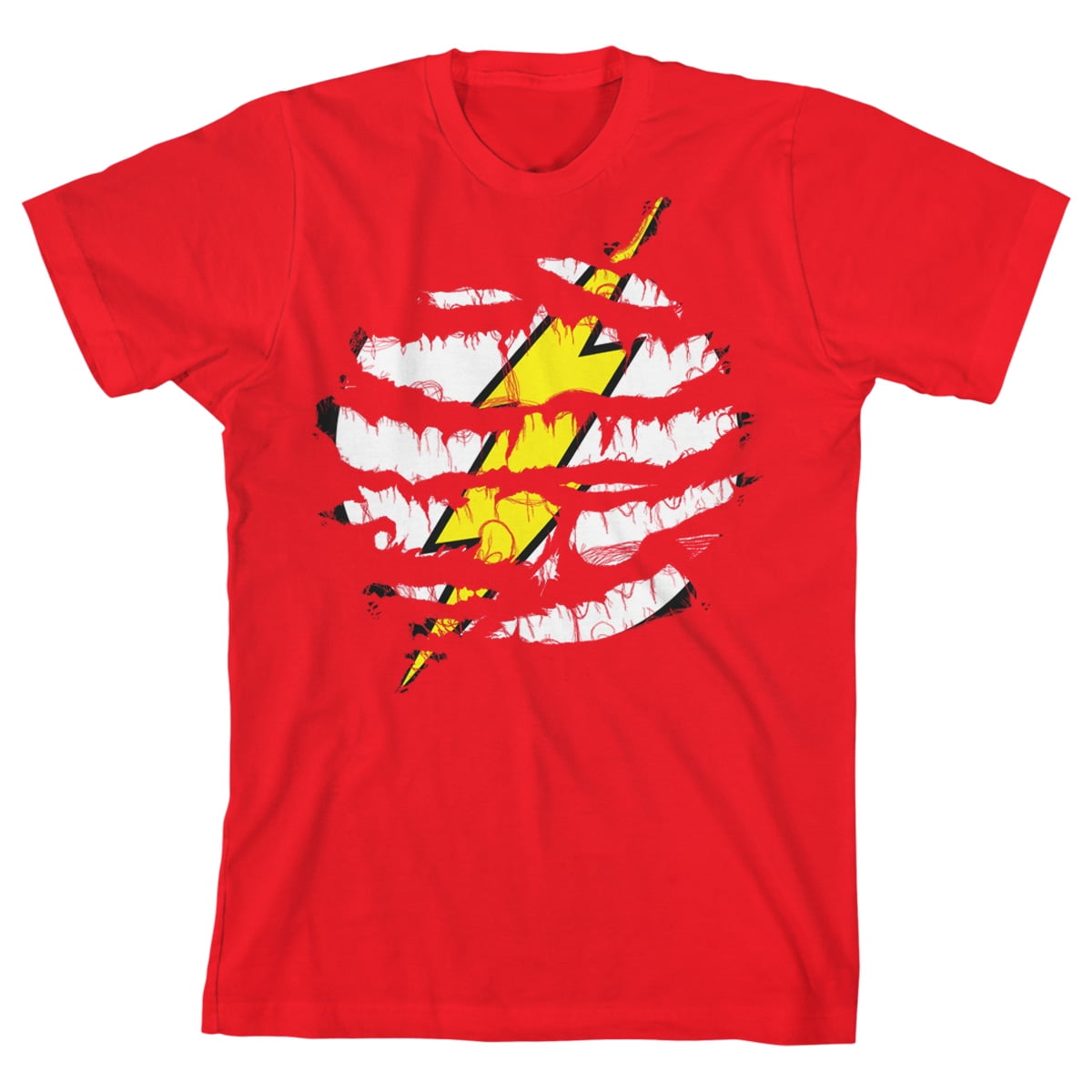 Flash Ripped Logo Boy's Red T-shirt-Large - Walmart.com