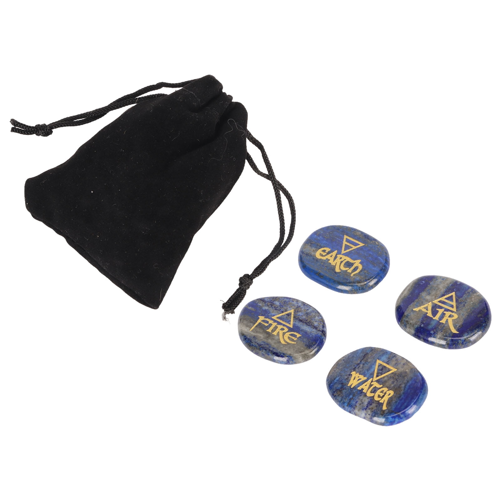 Flash Sale 4 Elements Assorted Stones Engraved Triangular Symbols Earth ...