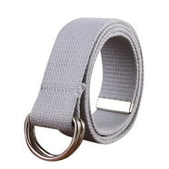 Falari Canvas Web Belt Metal Double D Ring Buckle for Men Women Casual ...