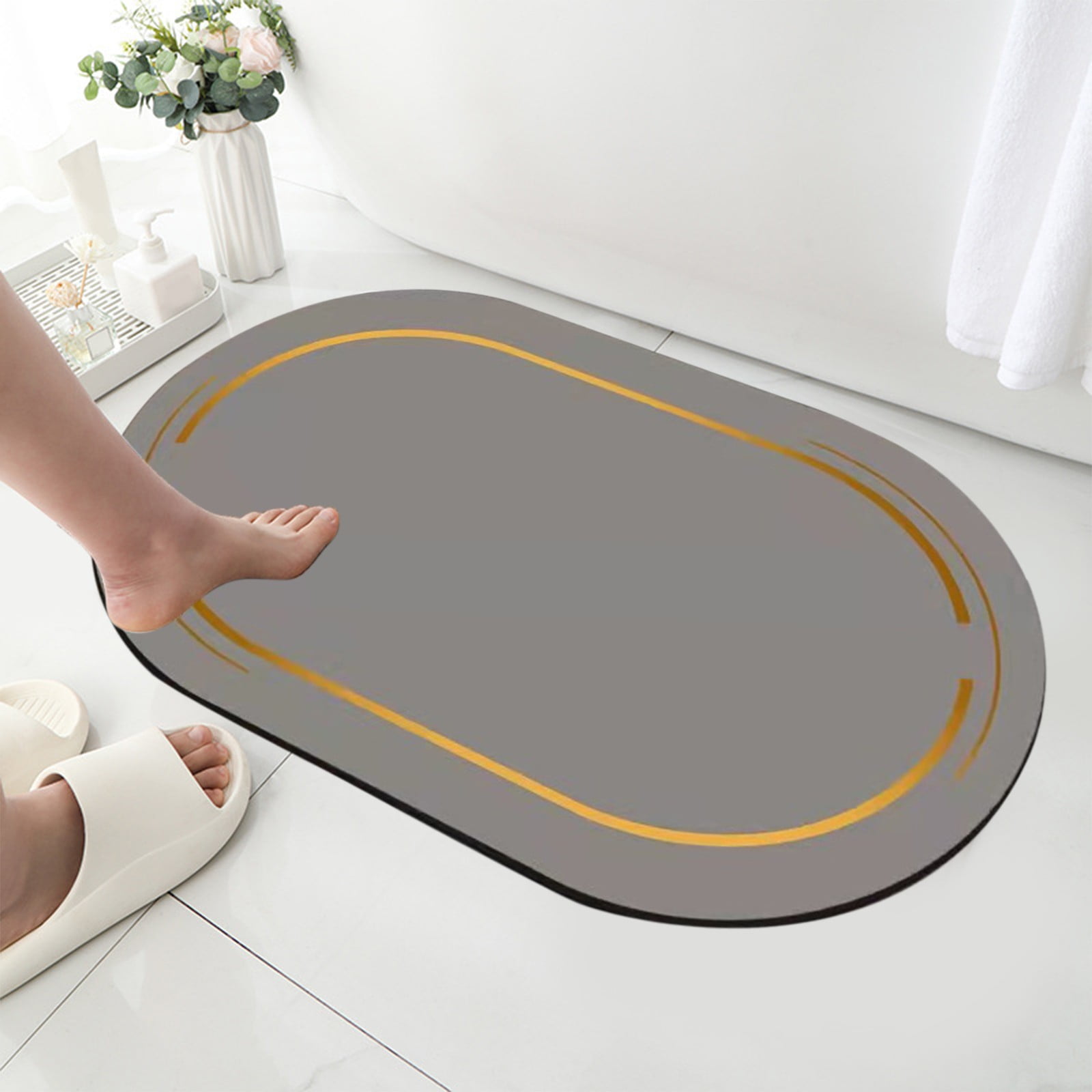 Diatom Mud Bathroom Floor Mat – Quick Absorbent, Fast Drying, Non-Slip ...