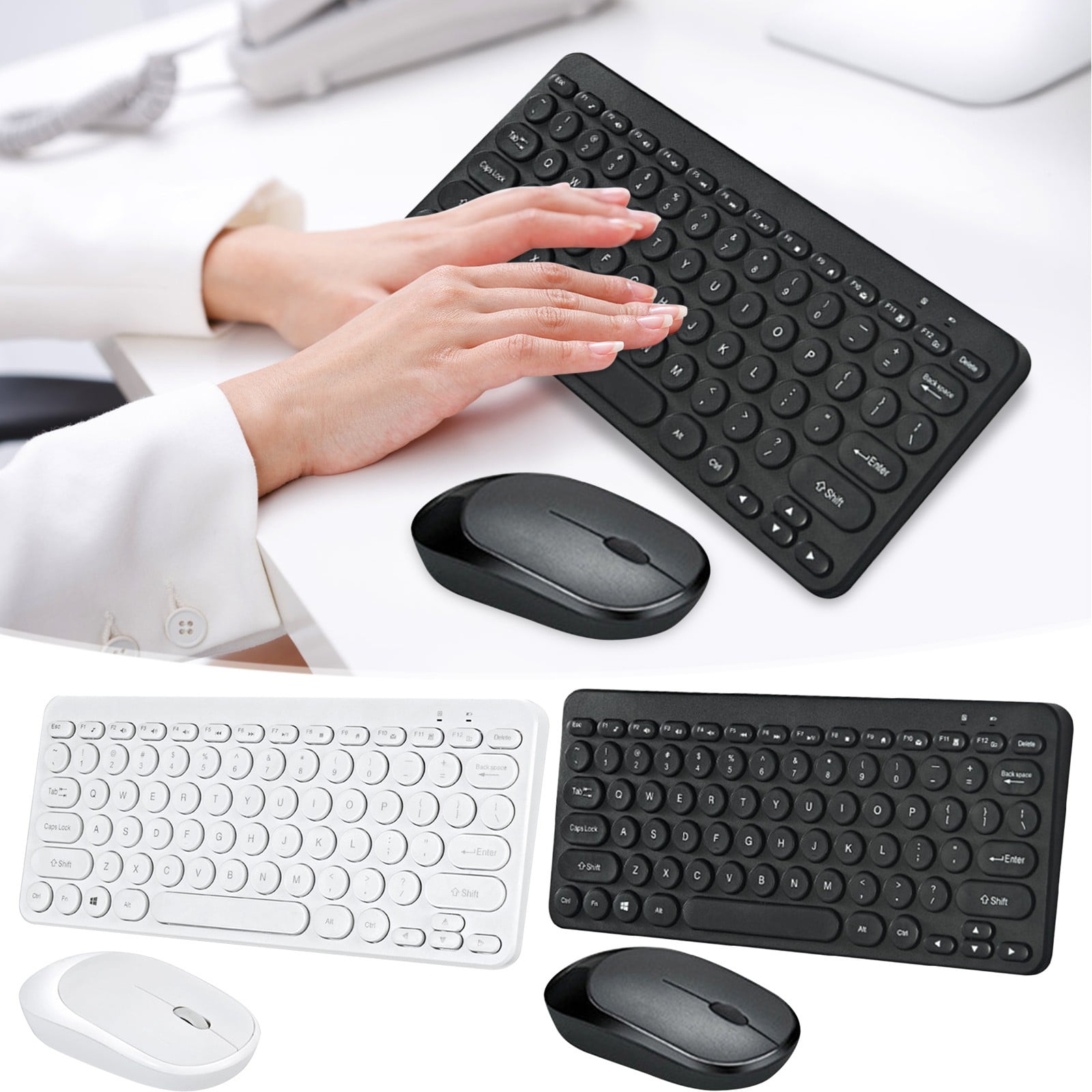 Flash Sale Tpzfurit Chocolate Wireless Keyboard and Mouse Set 鈥?Silent ...