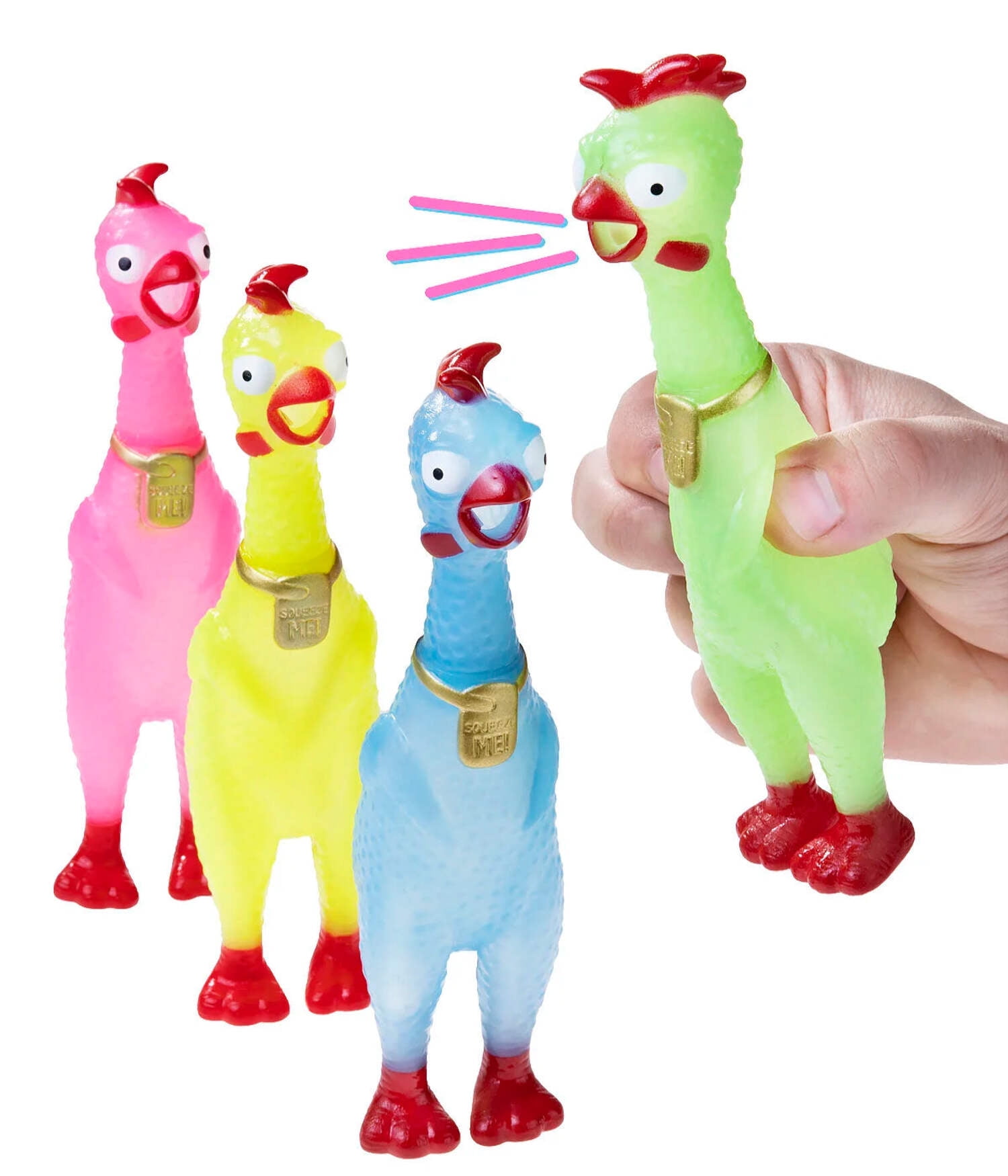 Mini Glow-in-the-Dark Rubber Chickens Toy Bird with Light - Walmart.com
