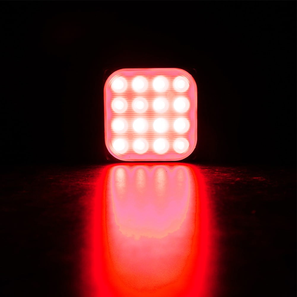 Flash Square Stroboscopes 16 LED Car Strobe Lights Side Marker Lamp Red ...