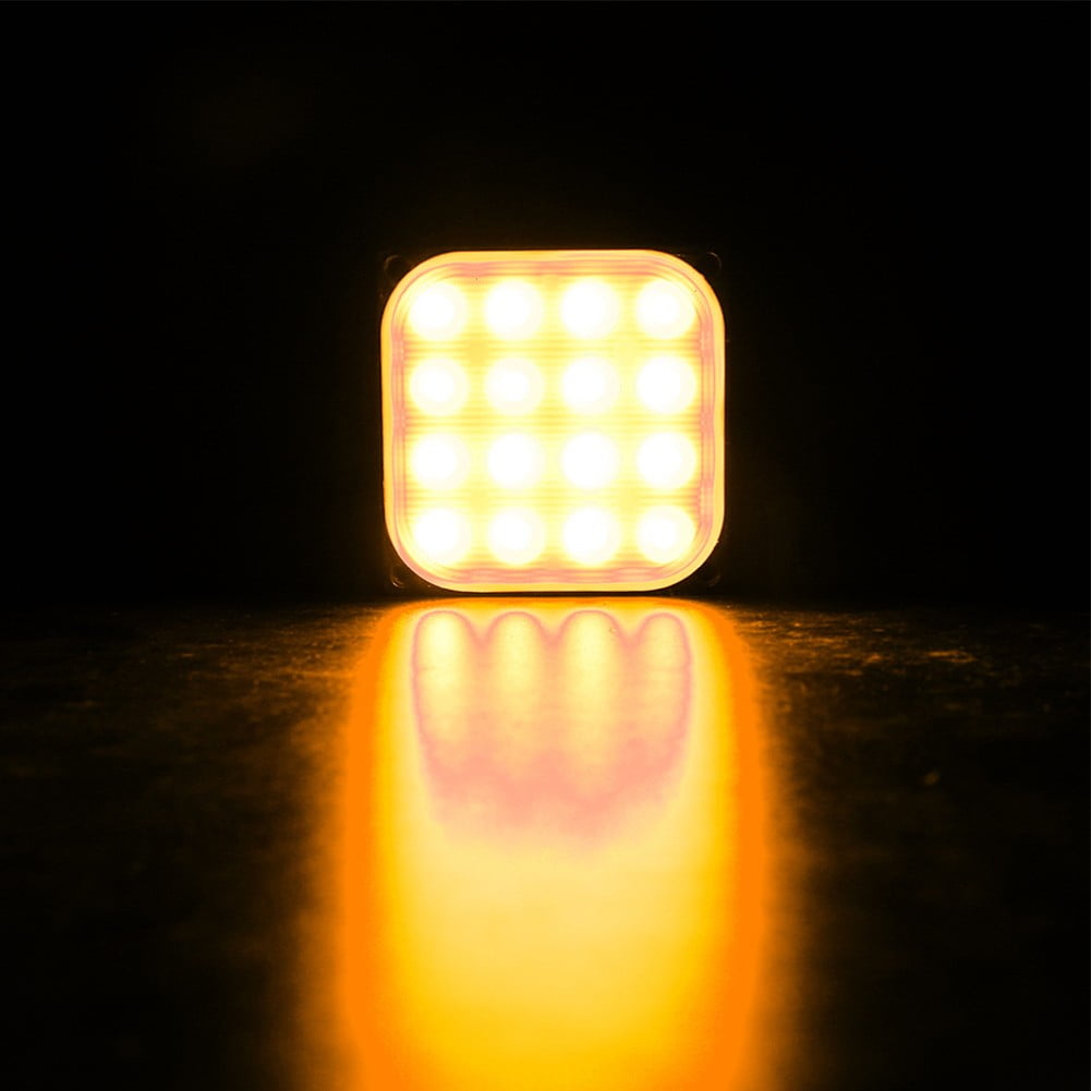 Flash Square Stroboscopes 16 LED Car Strobe Lights Side Marker Lamp ...