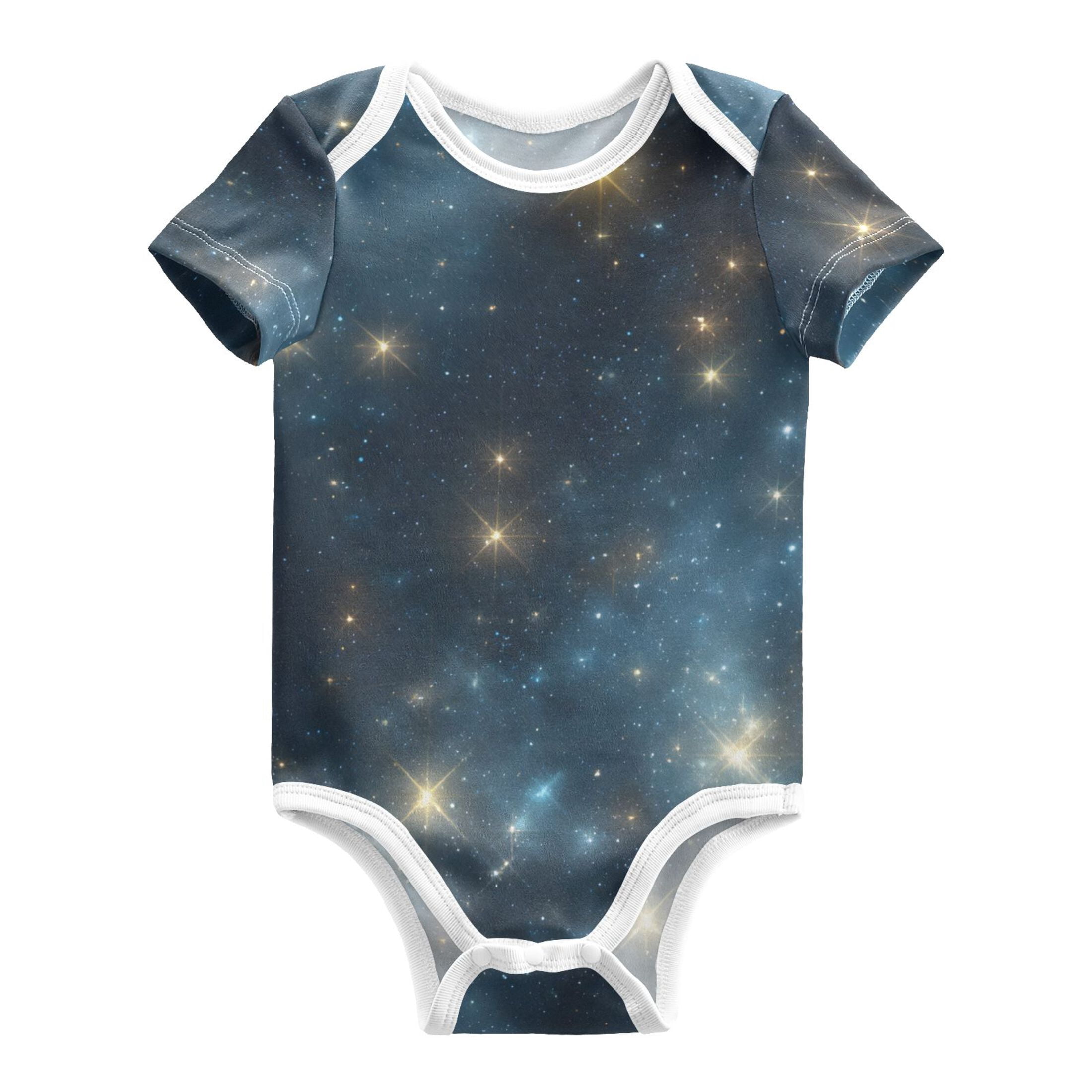 Flash Stars in Night Pure Cotton Bodysuit Short Sleeve Pajamas One ...