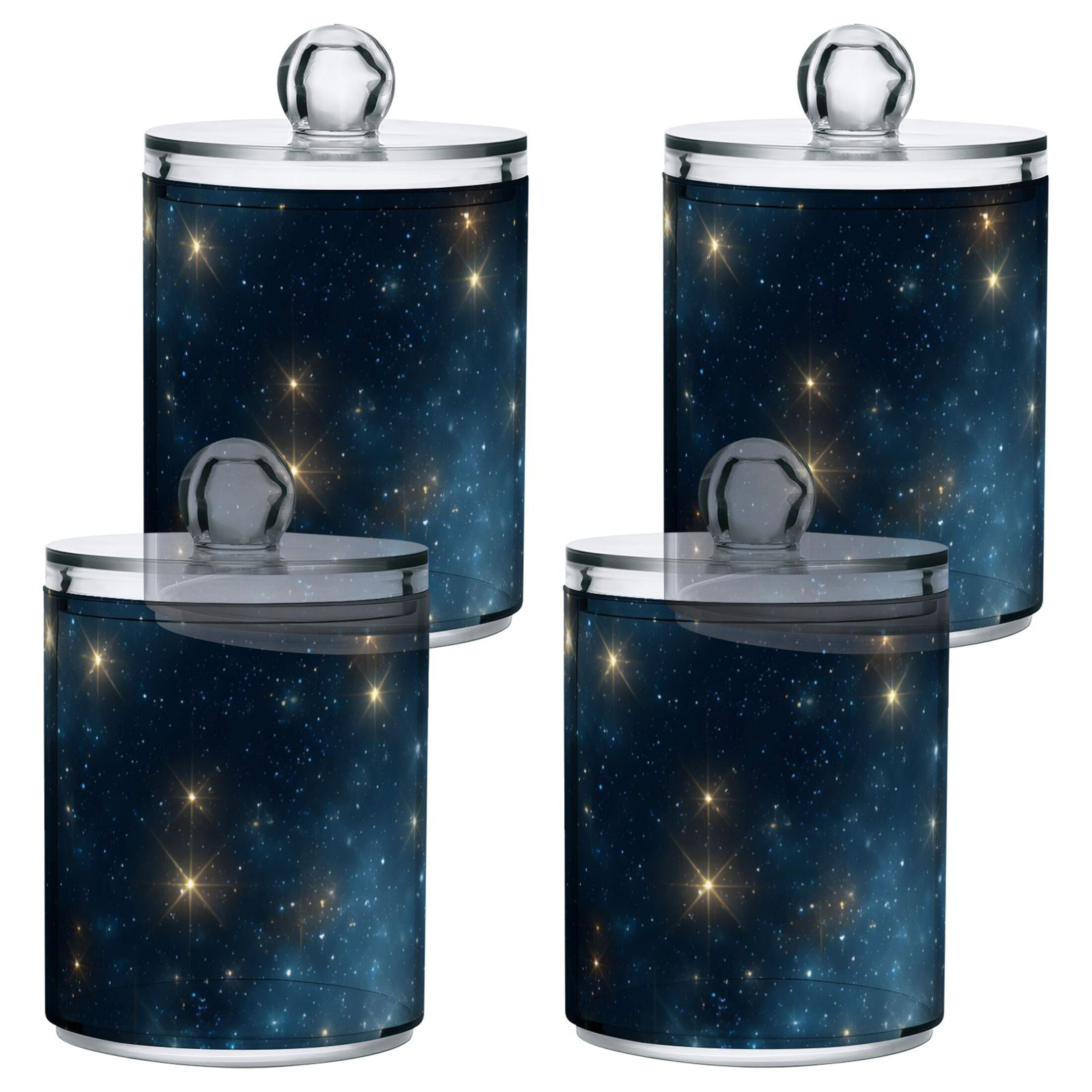 Flash Stars in Night Translucent Plastic Cans Storage Canisters with ...
