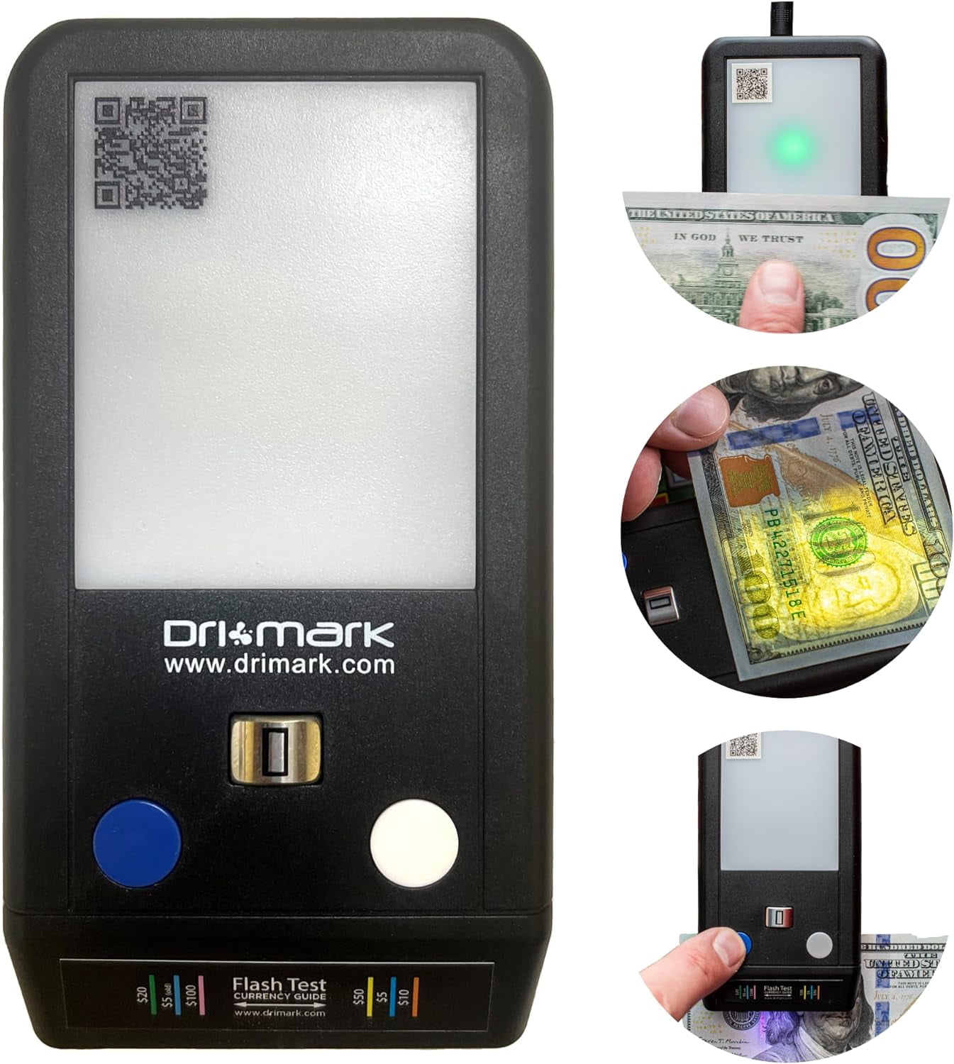 Flash Test Counterfeit Bill Detector, 3 Easy Tests in One Small Device ...
