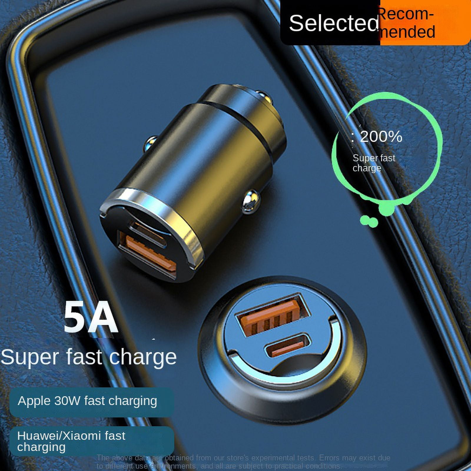 Flash charging 100W tab car charger PD30W aluminum alloy belongs to 5a ...