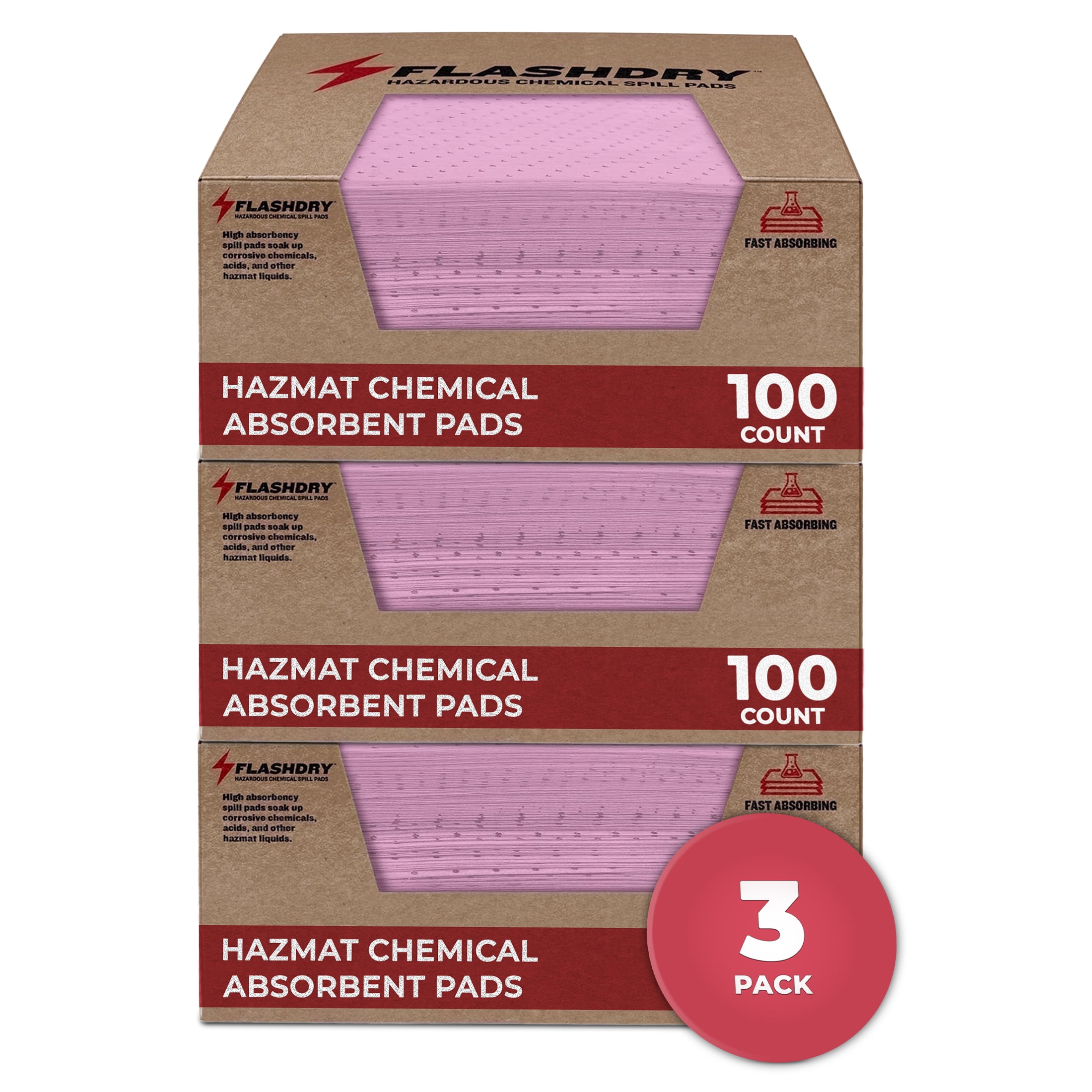 FlashDry Chemical Spill Absorbent Pads – Chemical-Resistant, Durable ...