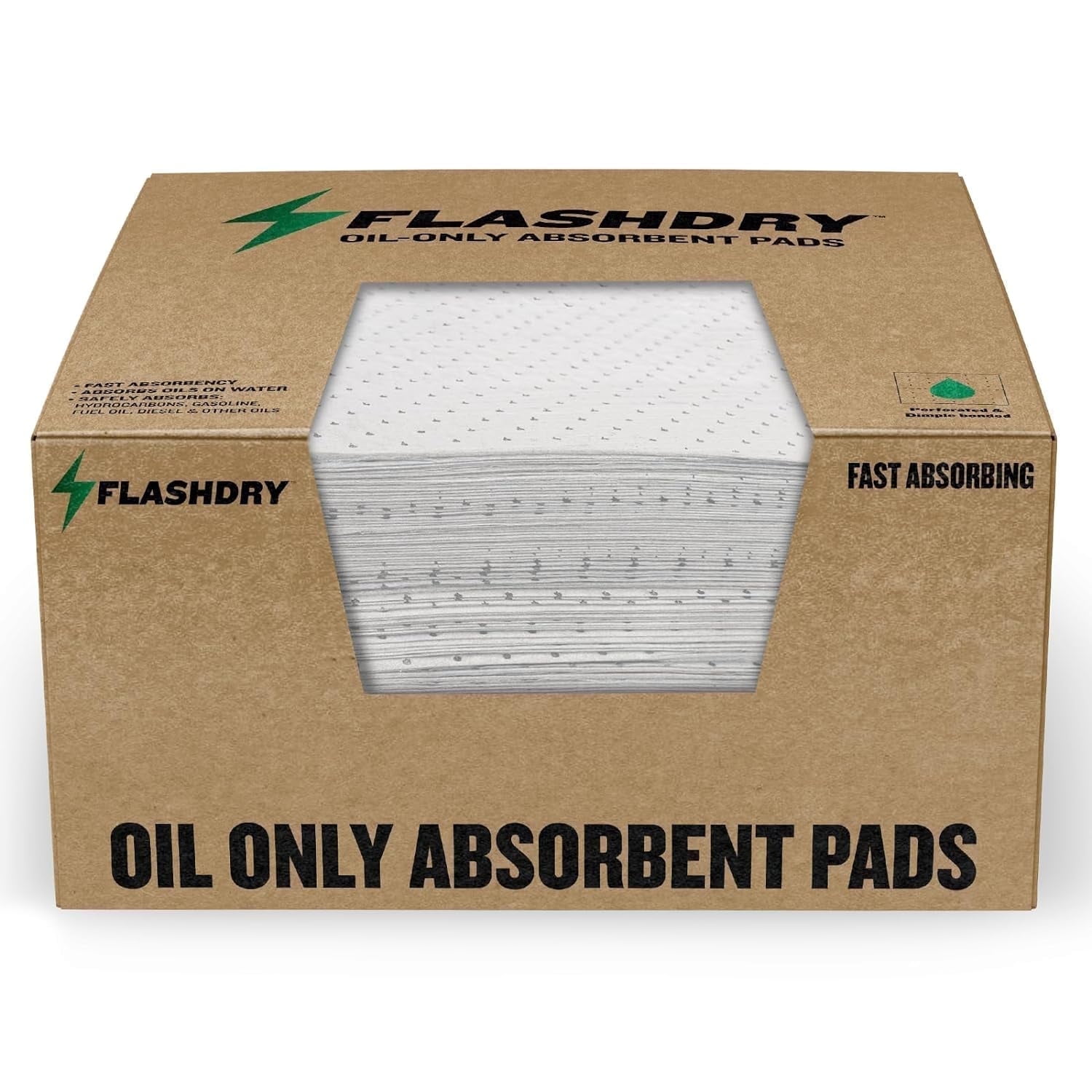 FlashDry Oil Absorbent Pads, 100 Per Case, 17.5" x 13.5" - Walmart.com