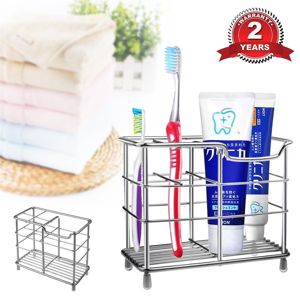 FlashWee Stainless Steel Toothbrush & Toothpaste Holder for Bathroom ...