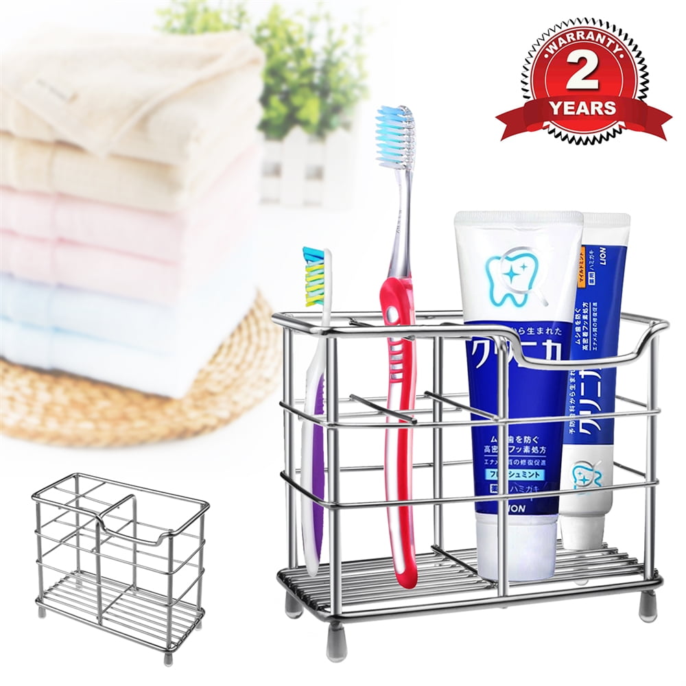 FlashWee Stainless Steel Toothbrush & Toothpaste Holder for Bathroom ...
