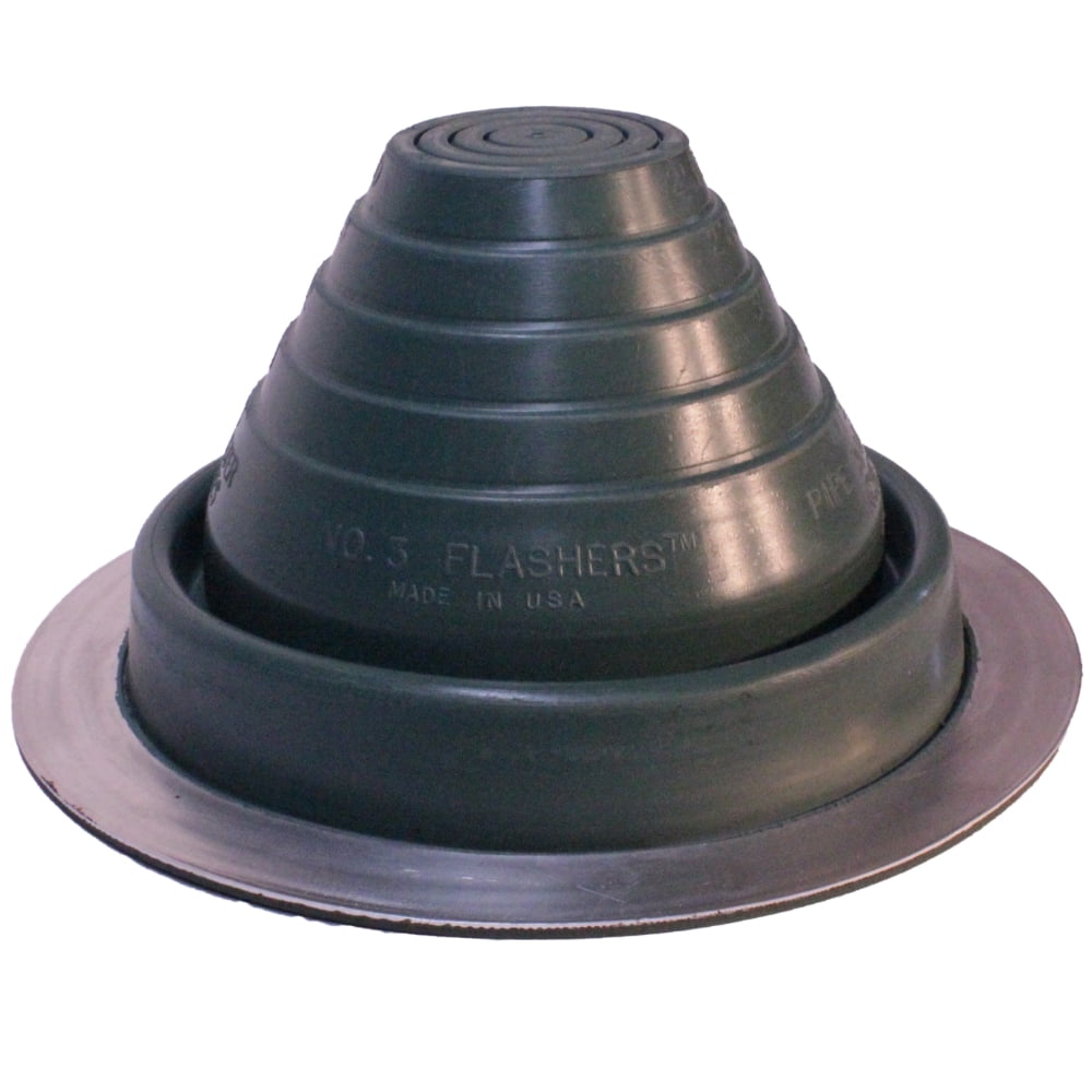 Flashers #3 Green EPDM Flexible Roof Jack Pipe Boot Metal Roofing Pipe ...