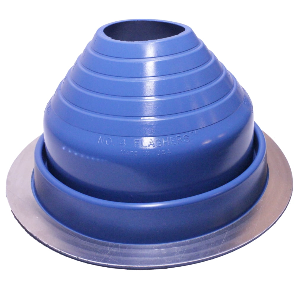 Flashers #4 Blue EPDM Flexible Roof Jack Pipe Boot Metal Roofing Pipe ...