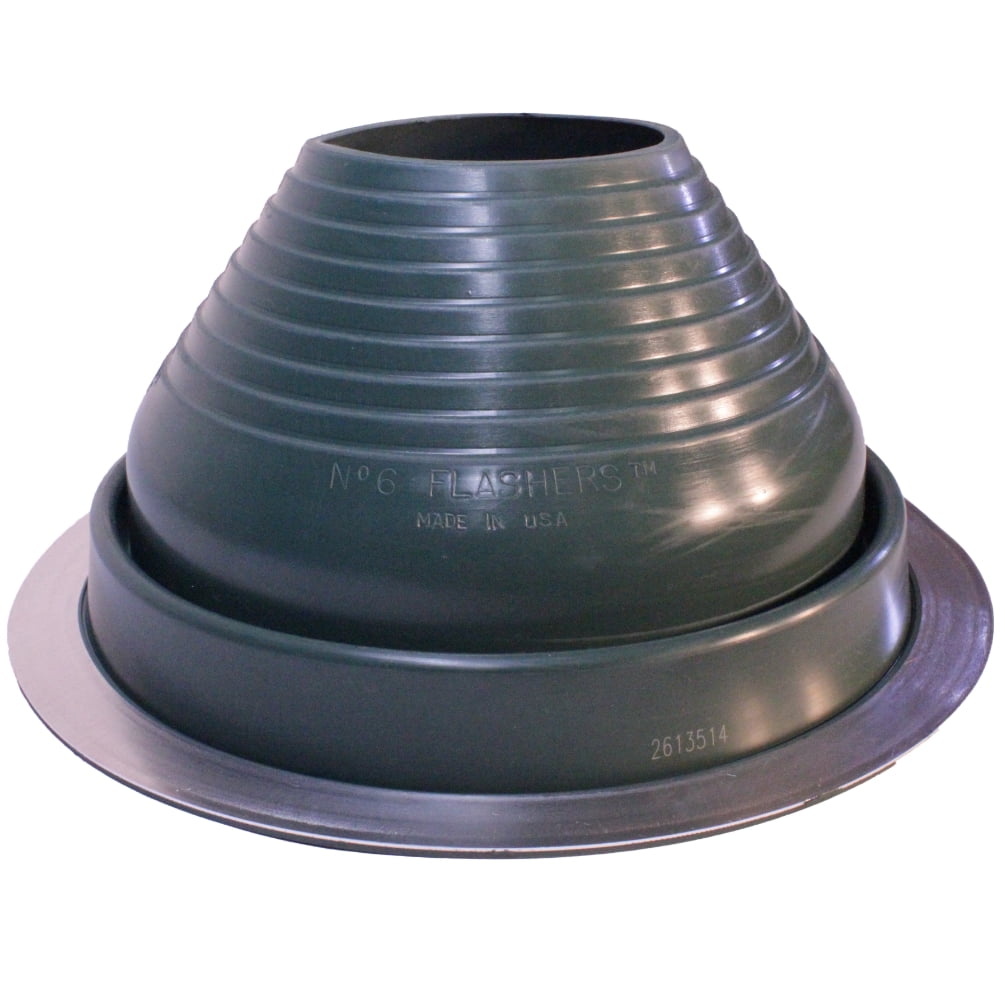 Flashers #6 Green EPDM Flexible Roof Jack Pipe Boot Metal Roofing Pipe ...