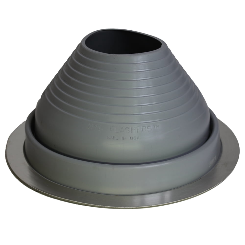Flashers #6 Grey EPDM Flexible Roof Jack Pipe Boot Metal Roofing Pipe ...