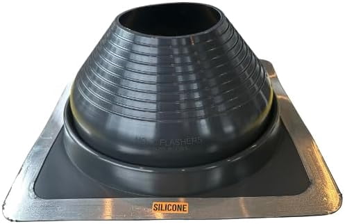 Flashers #7 Silicone Black Square Flexible Roof Jack Pipe Boot Metal ...