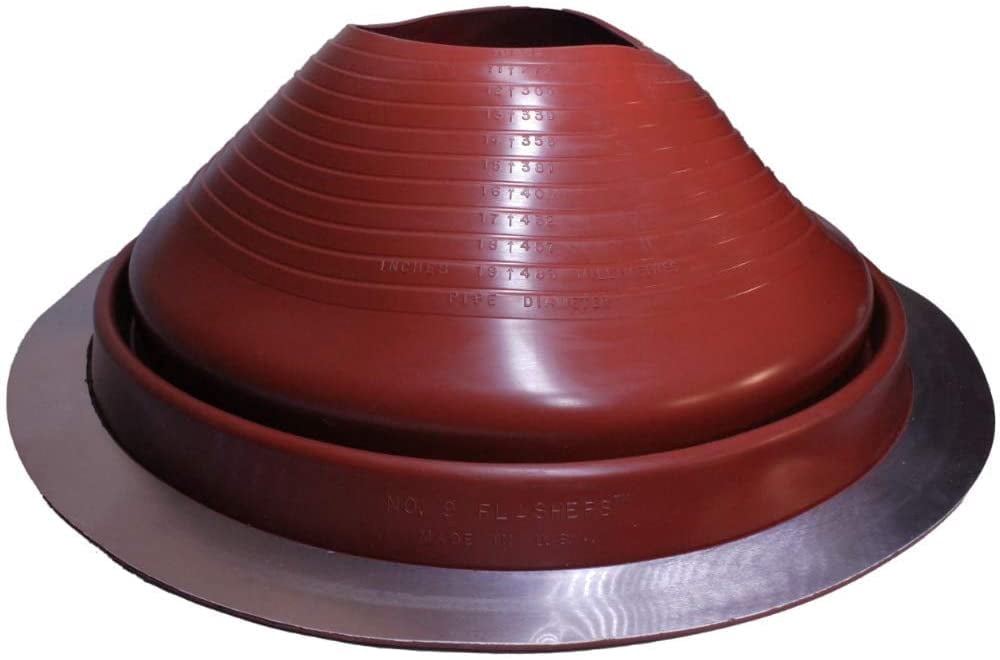 Flashers #9 Red EPDM Flexible Roof Jack Pipe Boot Metal Roofing Pipe ...