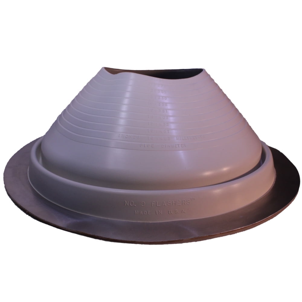 Flashers #9 White EPDM Flexible Roof Jack Pipe Boot Metal Roofing Pipe ...